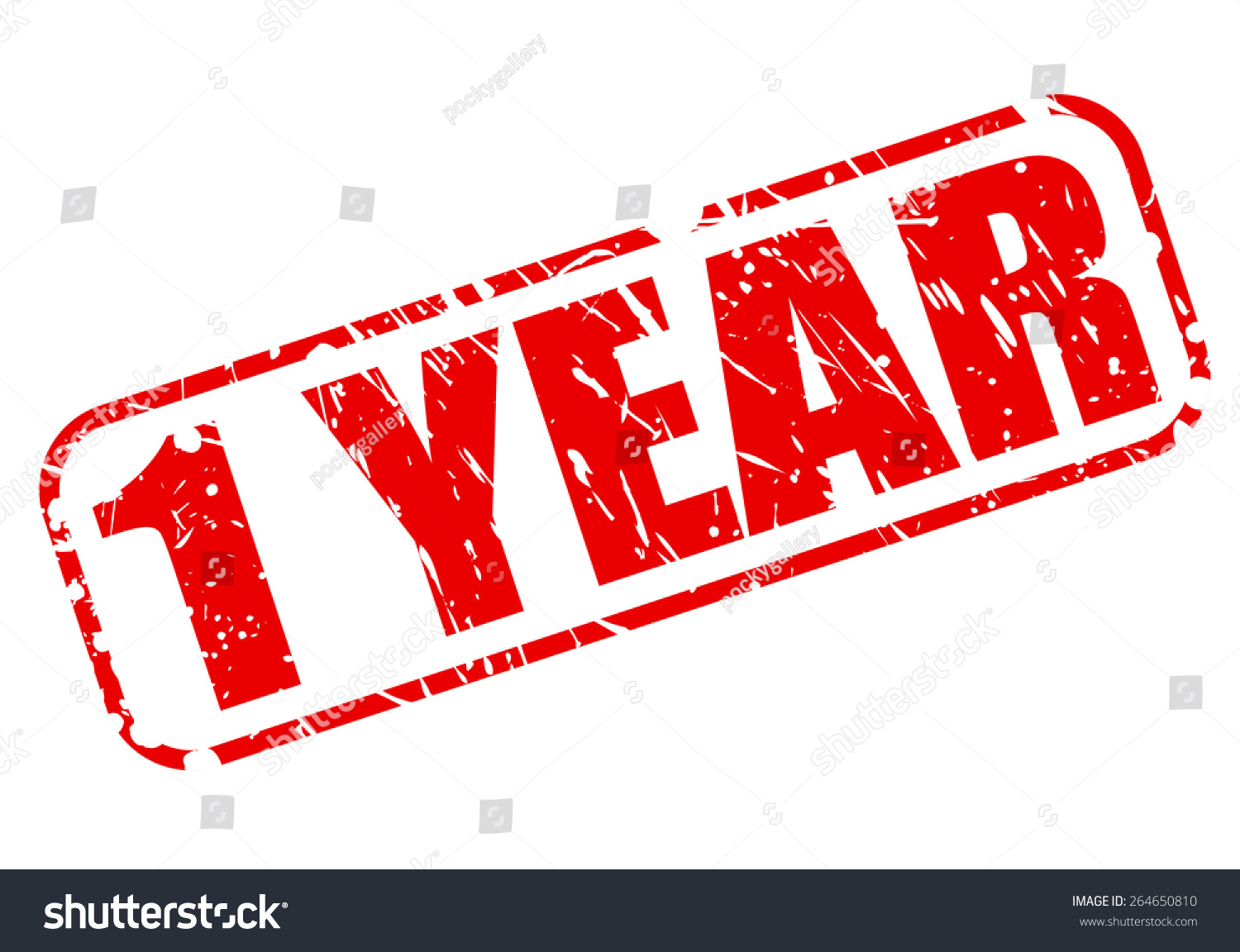 1 Year Red Stamp Text On Stock Vector (Royalty Free) 264650810 ...