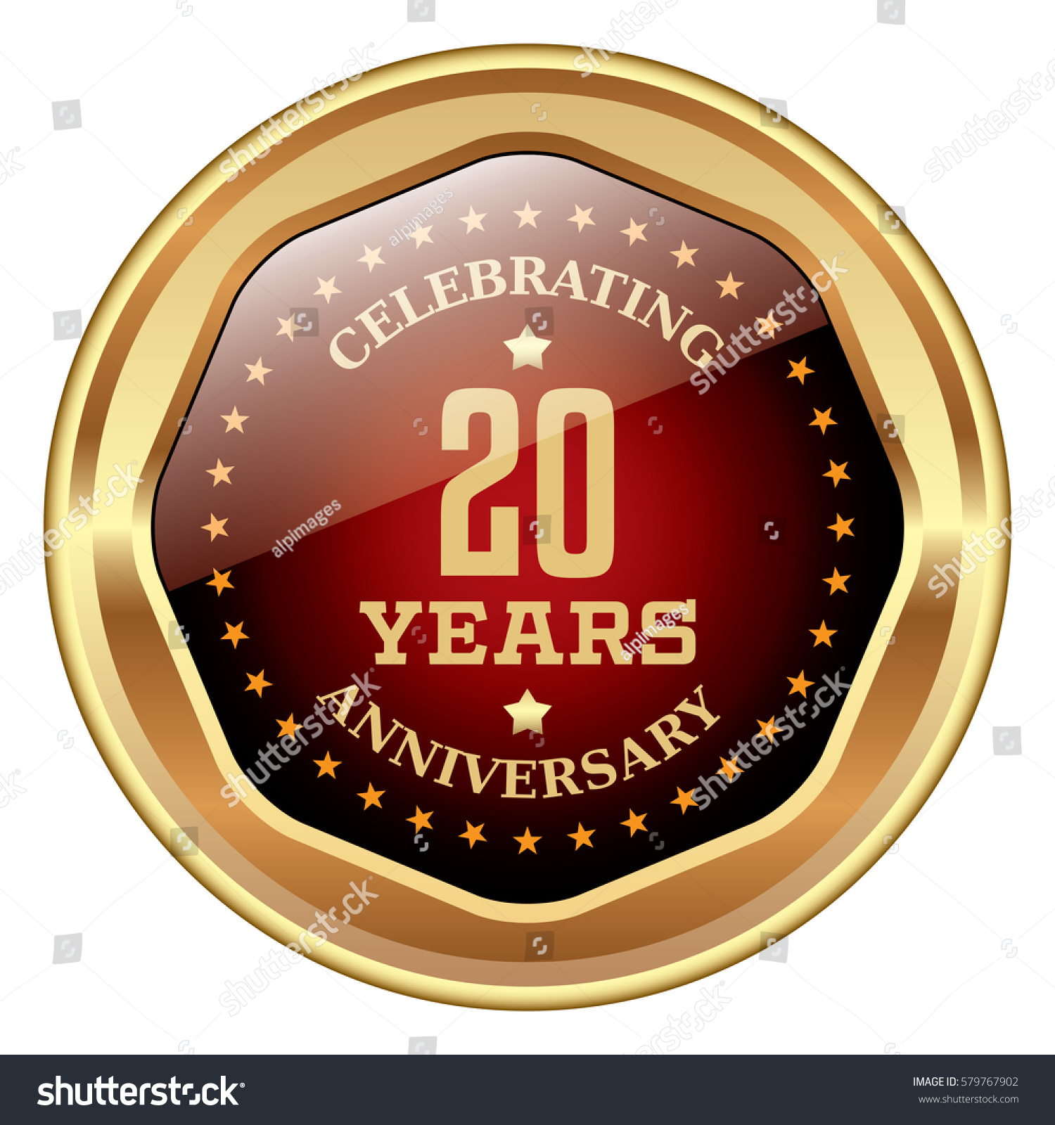 20 Years Anniversary Badge Stock Vector (Royalty Free) 579767902