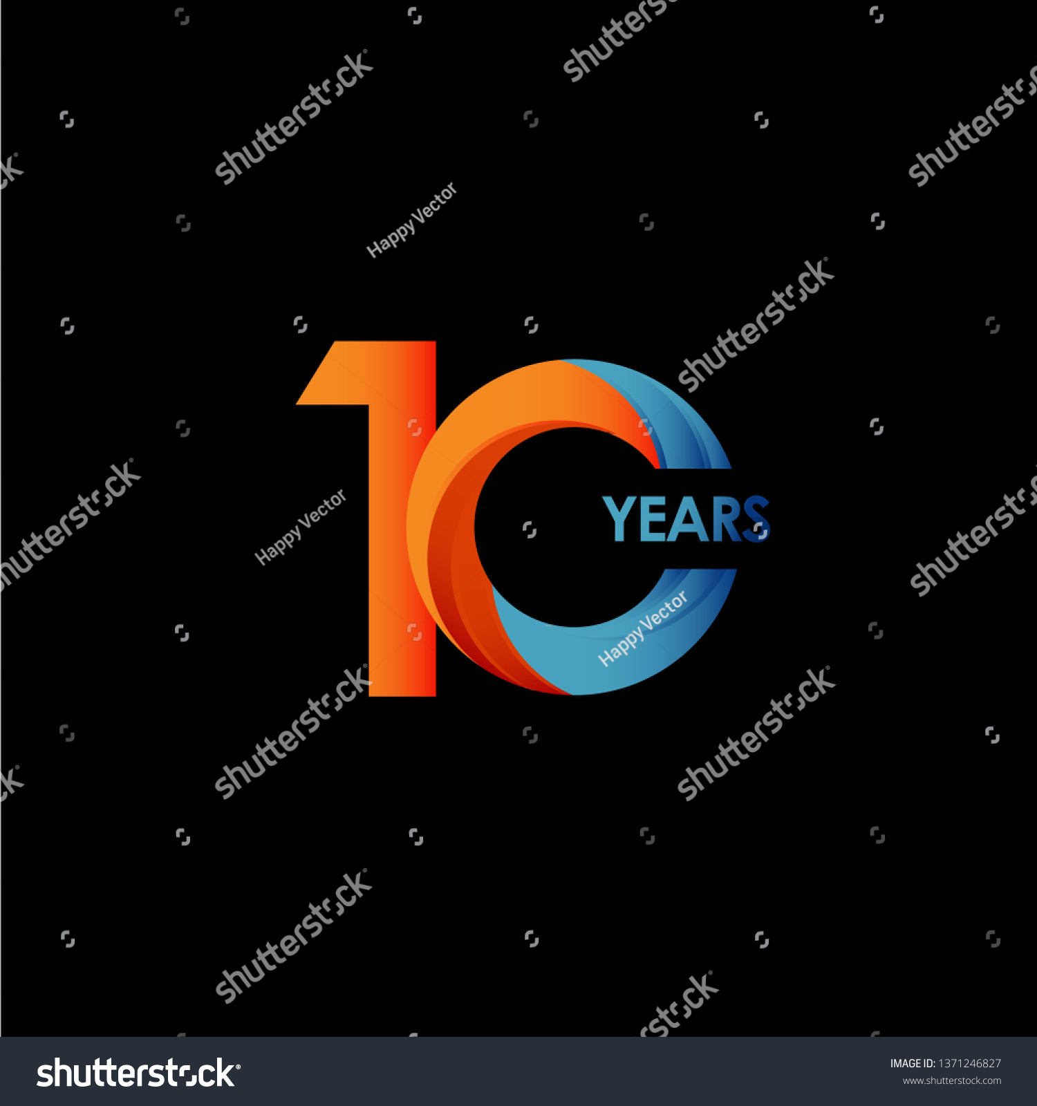 10 Years Anniversary Logo Concept Stock Vector (Royalty Free) 1371246827
