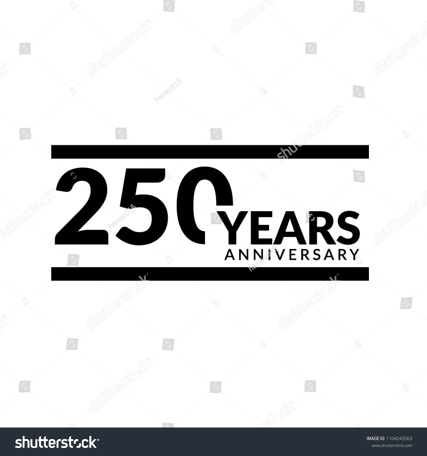 250 Years Anniversary Logo Template Stock Vector (Royalty Free ...