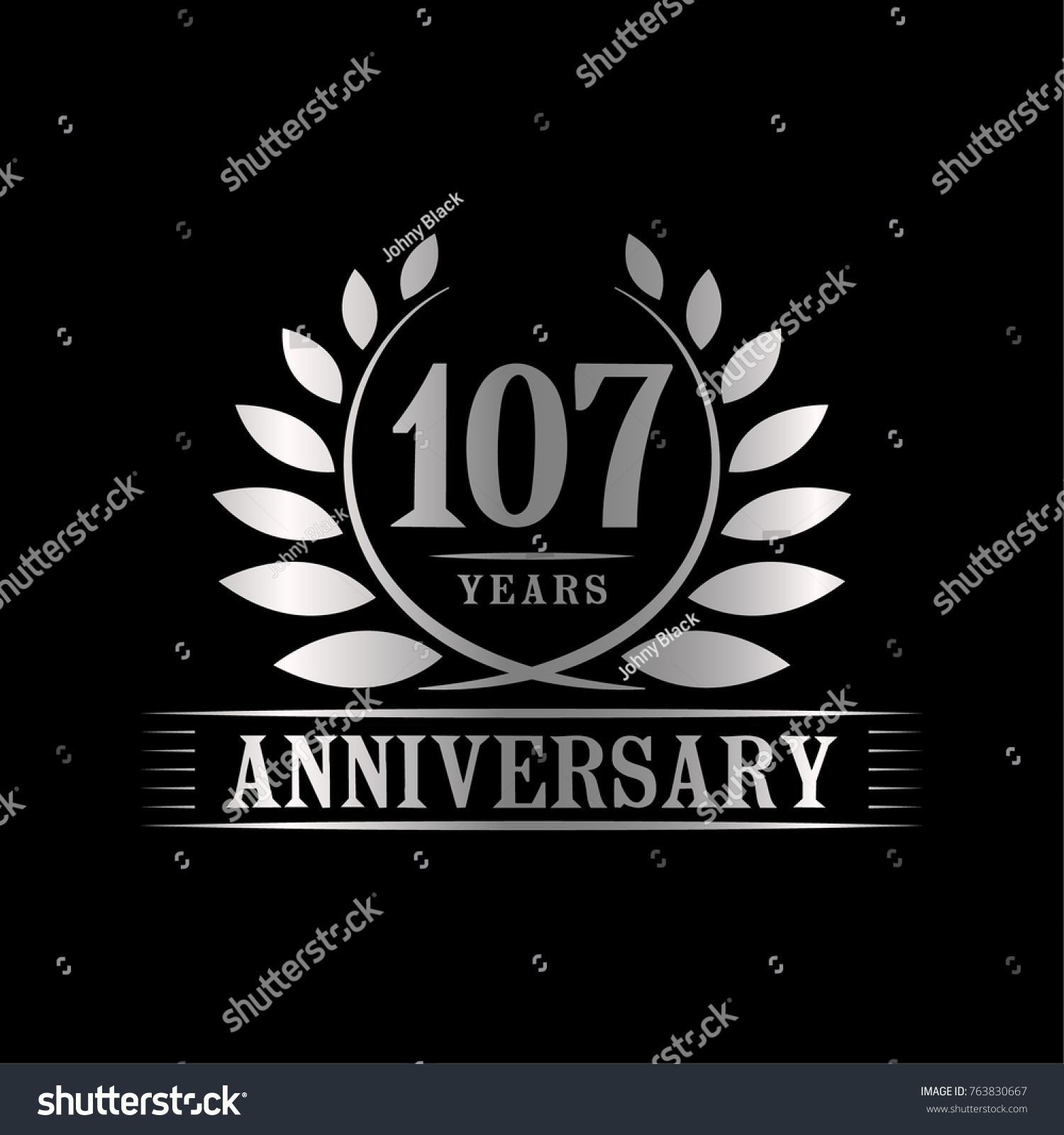 107 Years Anniversary Logo Template: vector de stock (libre de regalías ...