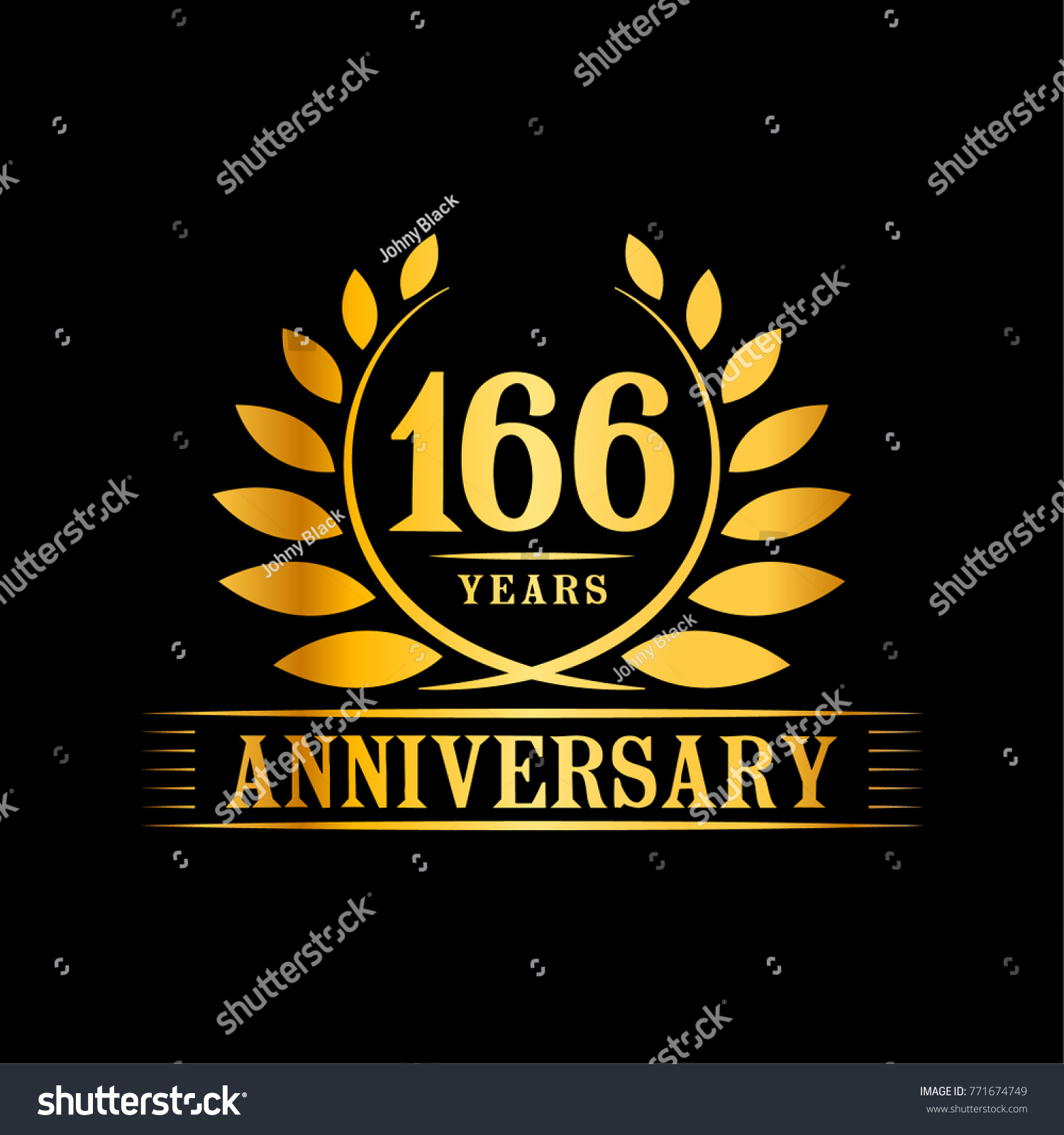 166 Years Anniversary Logo Template Stock Vector (Royalty Free) 771674749