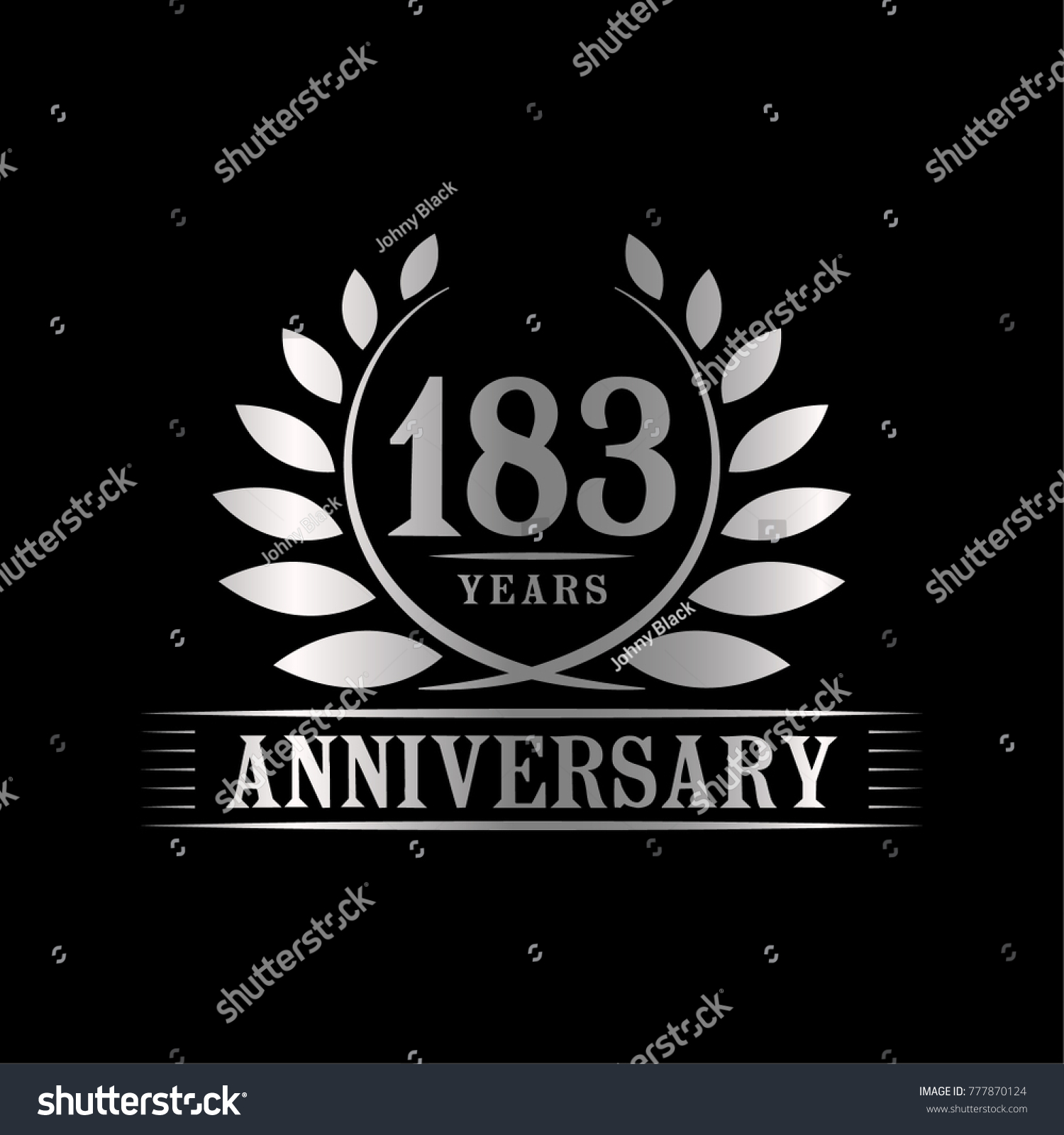 183 Years Anniversary Logo Template Stock Vector (Royalty Free) 777870124