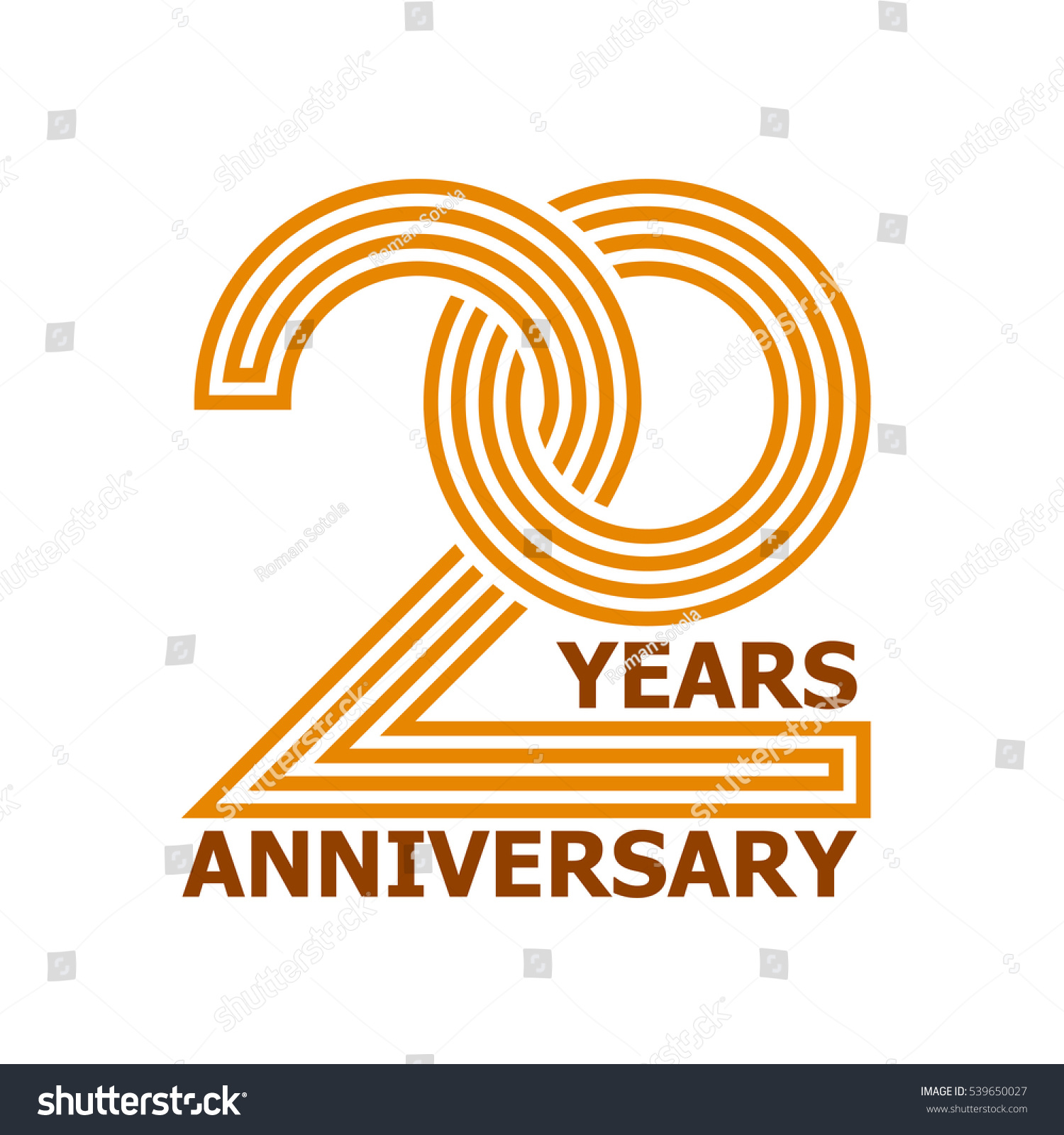 20 Years Anniversary Symbol Vector Stock Vector (Royalty Free) 539650027
