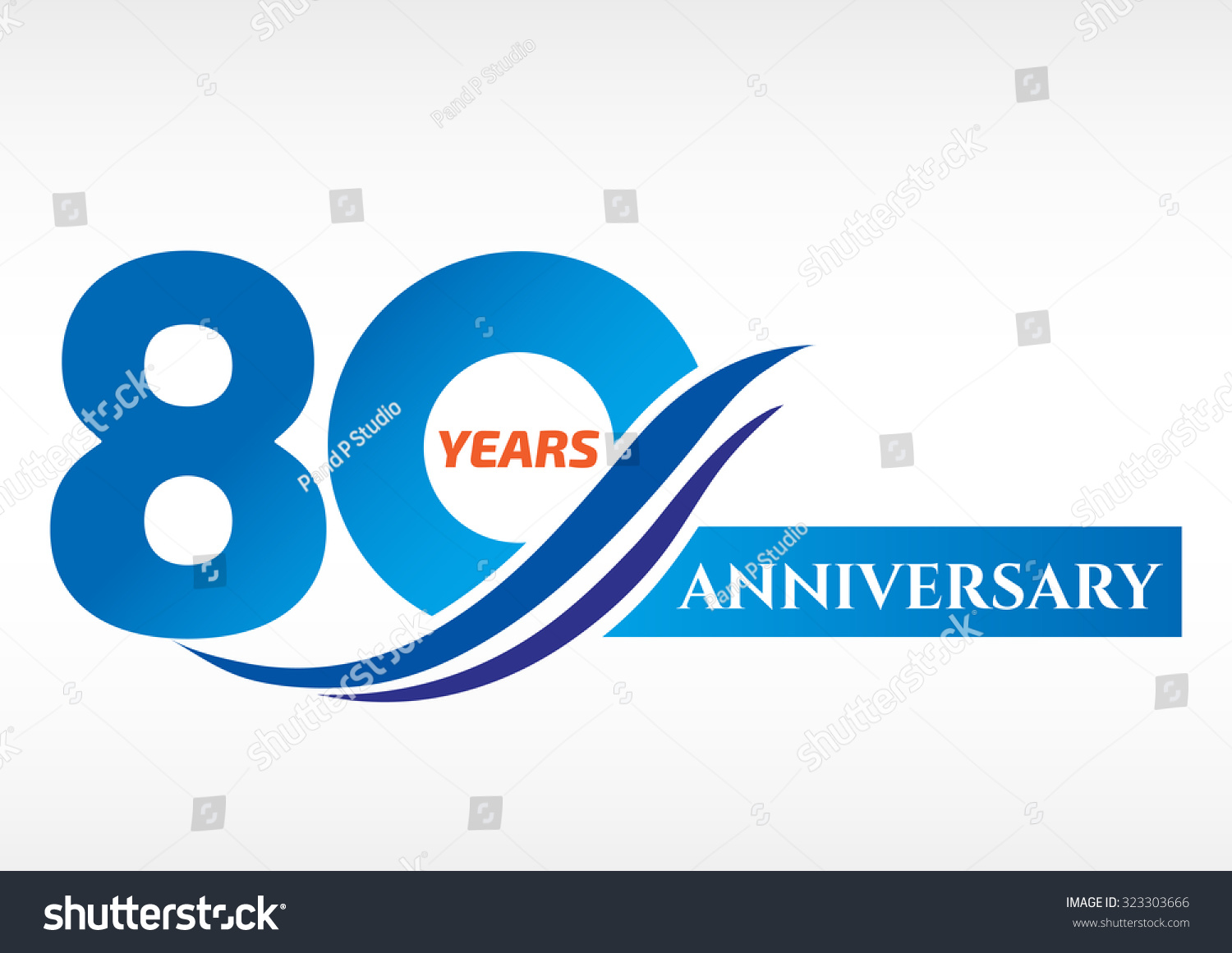 80 Years Anniversary Template Logo Stock Vector 323303666 - Shutterstock