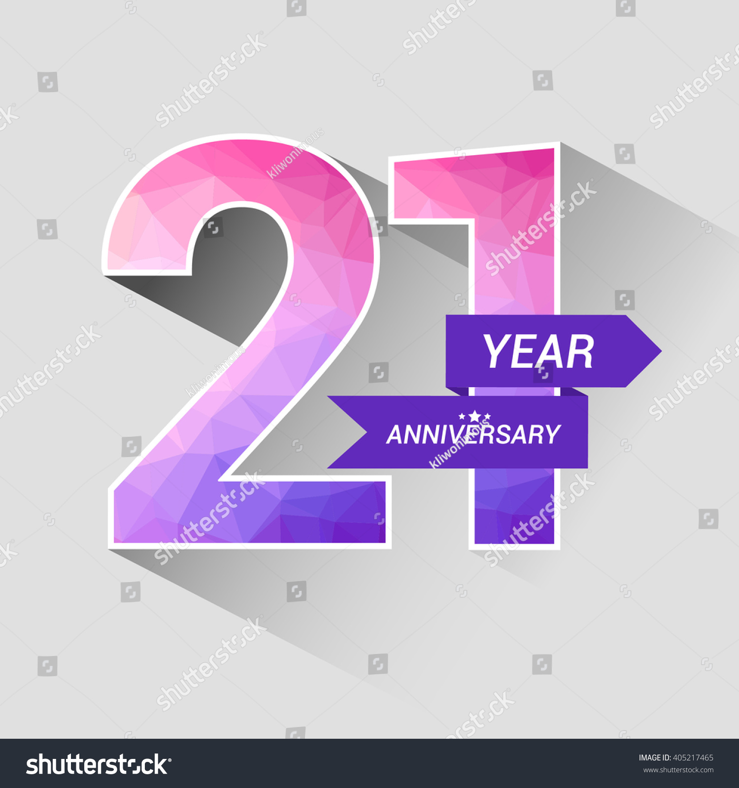 21 Years Anniversary Low Poly Design Stock Vector (Royalty Free ...