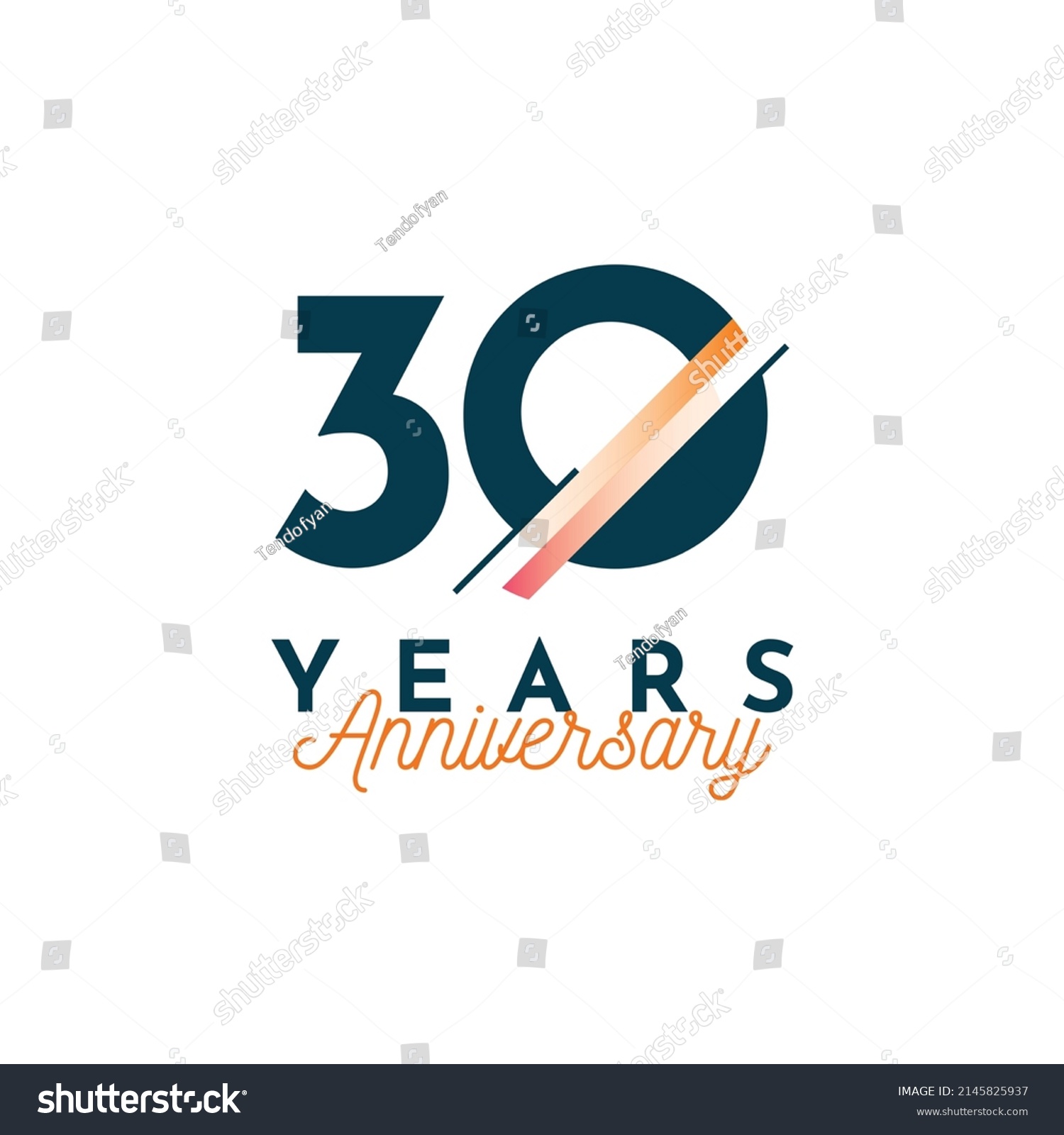 30 Years Anniversay Collection Template Design Stock Vector (Royalty ...