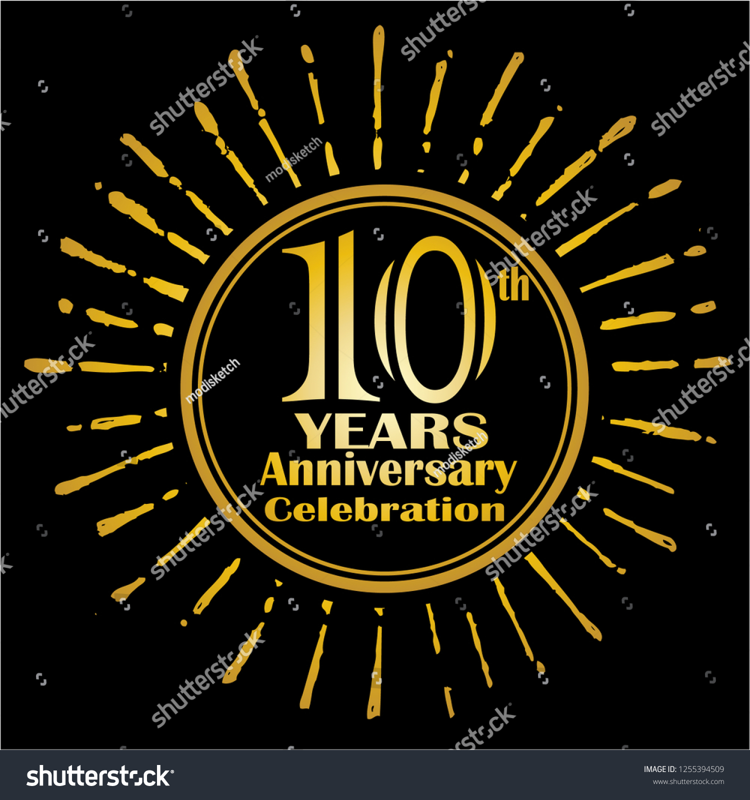 10 Years Congratulation Icon Vector Stock Vector (Royalty Free) 1255394509