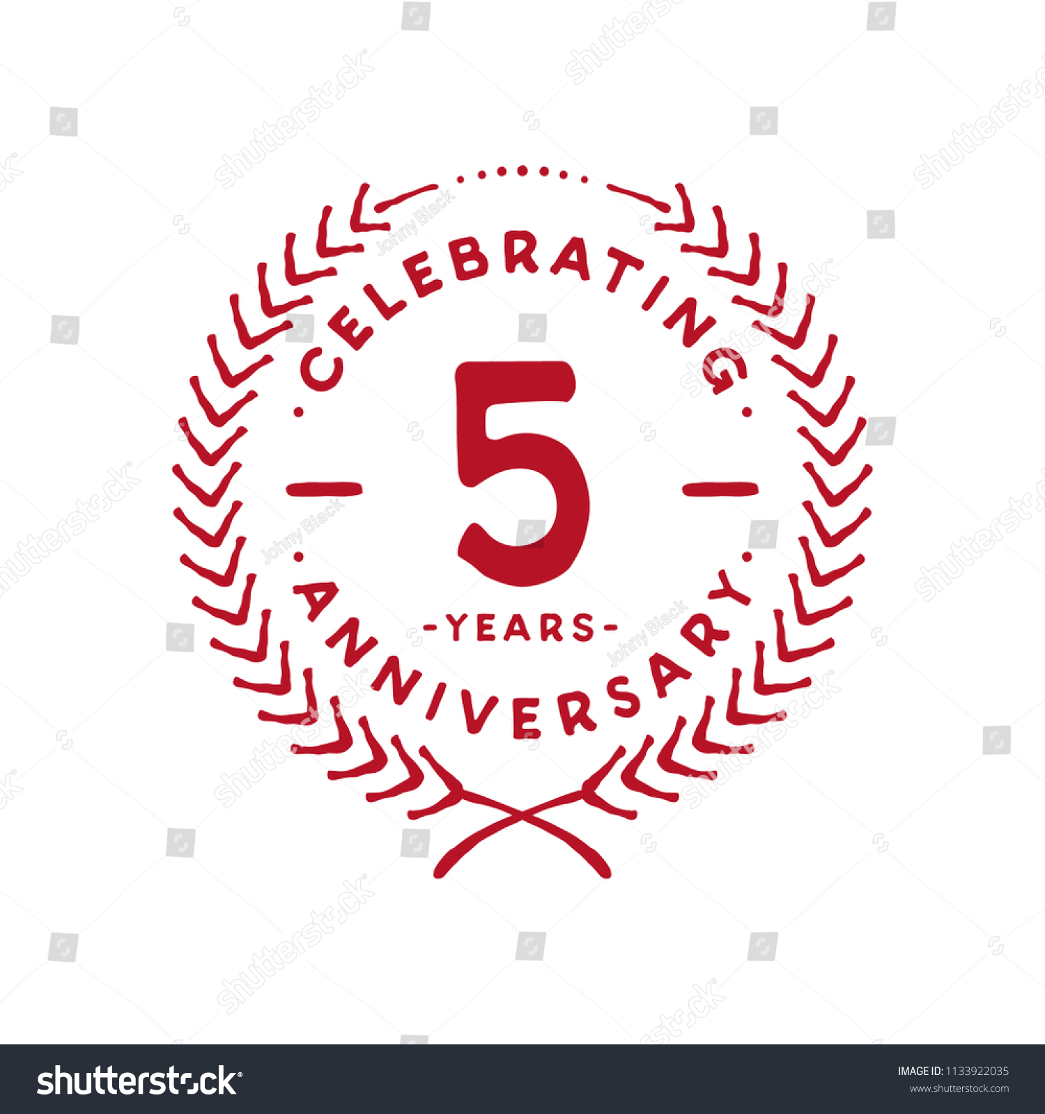 5 Years Design Template 5th Vector Stock Vector (Royalty Free ...