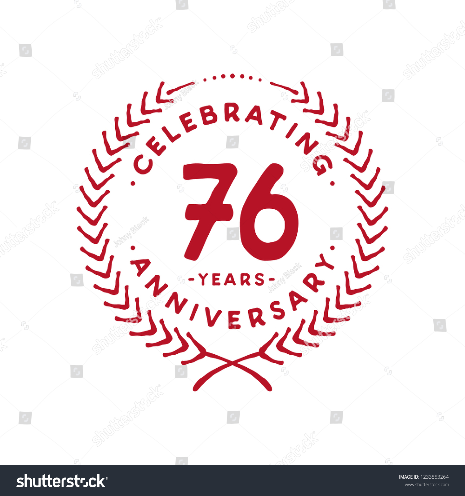76 Years Design Template 76th Vector Stock Vector (Royalty Free ...