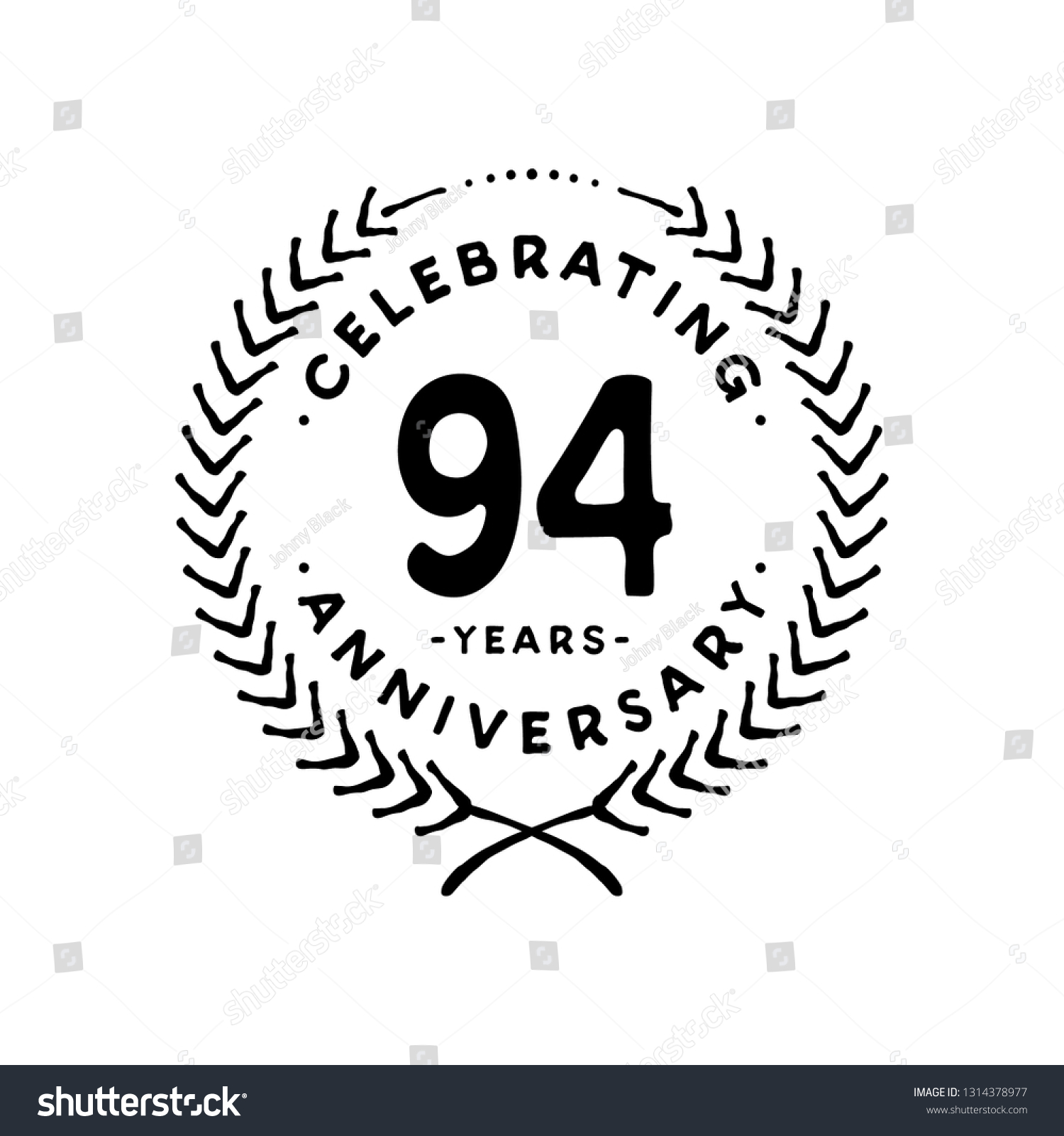 94 Years Design Template 94th Vector: เวกเตอร์สต็อก (ปลอดค่าลิขสิทธิ์ ...