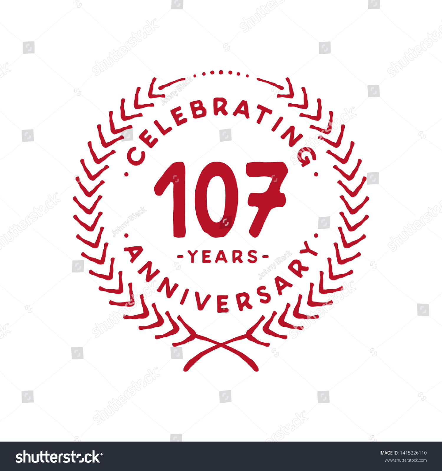 107 Years Design Template 107th Vector 库存矢量图（免版税）1415226110 | Shutterstock