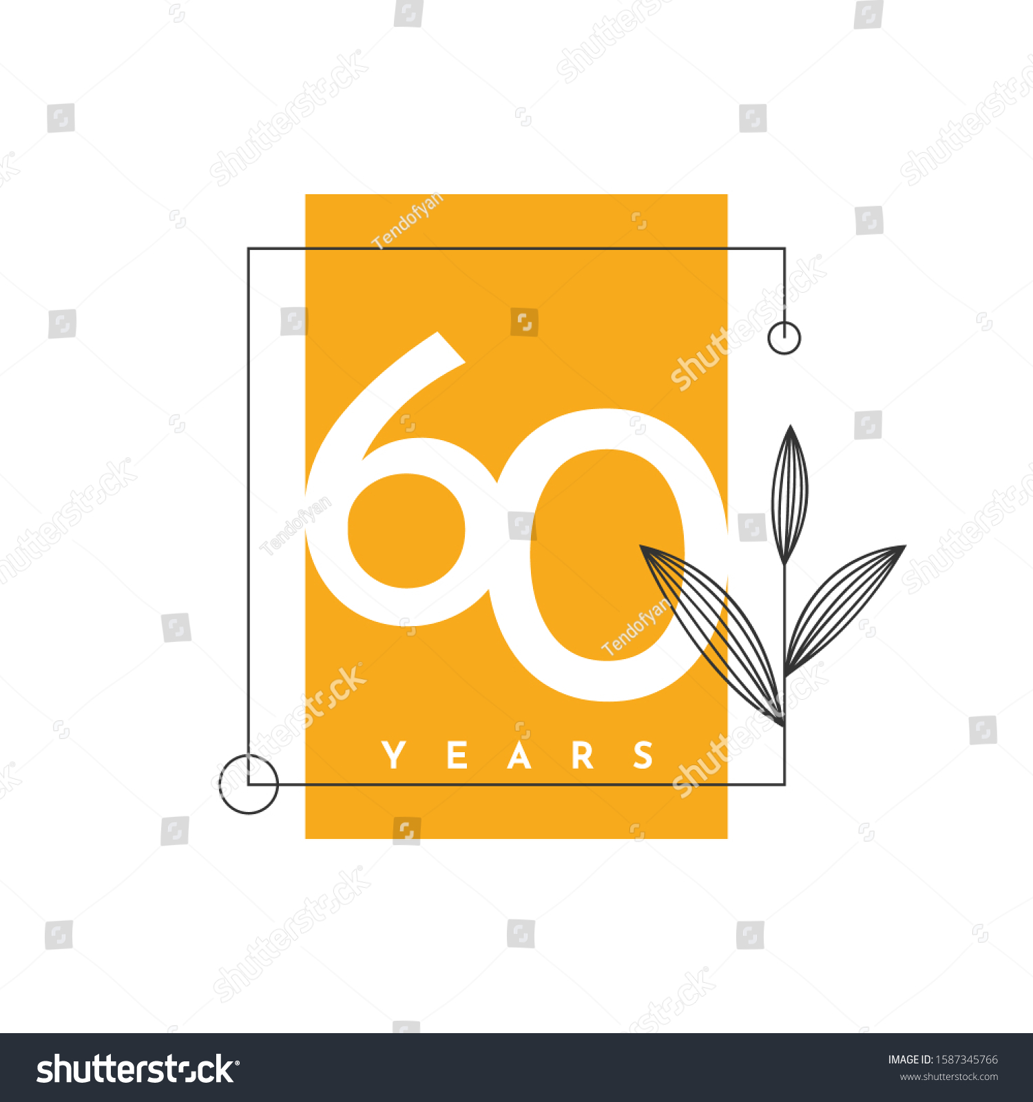 60 Years Design Template Vector Illustration Stock Vector (Royalty Free ...