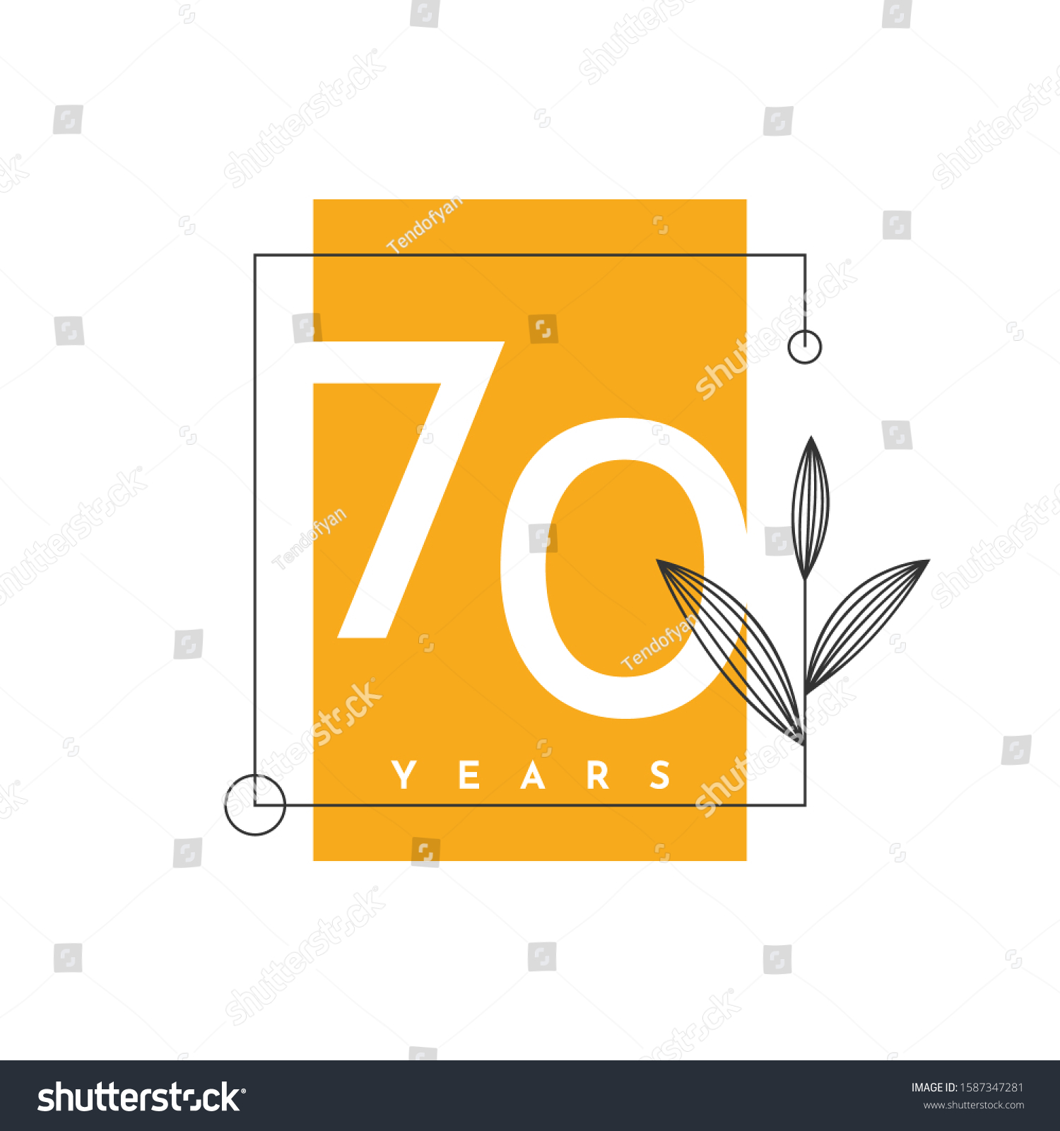 70 Years Design Template Vector Illustration: vector de stock (libre de ...