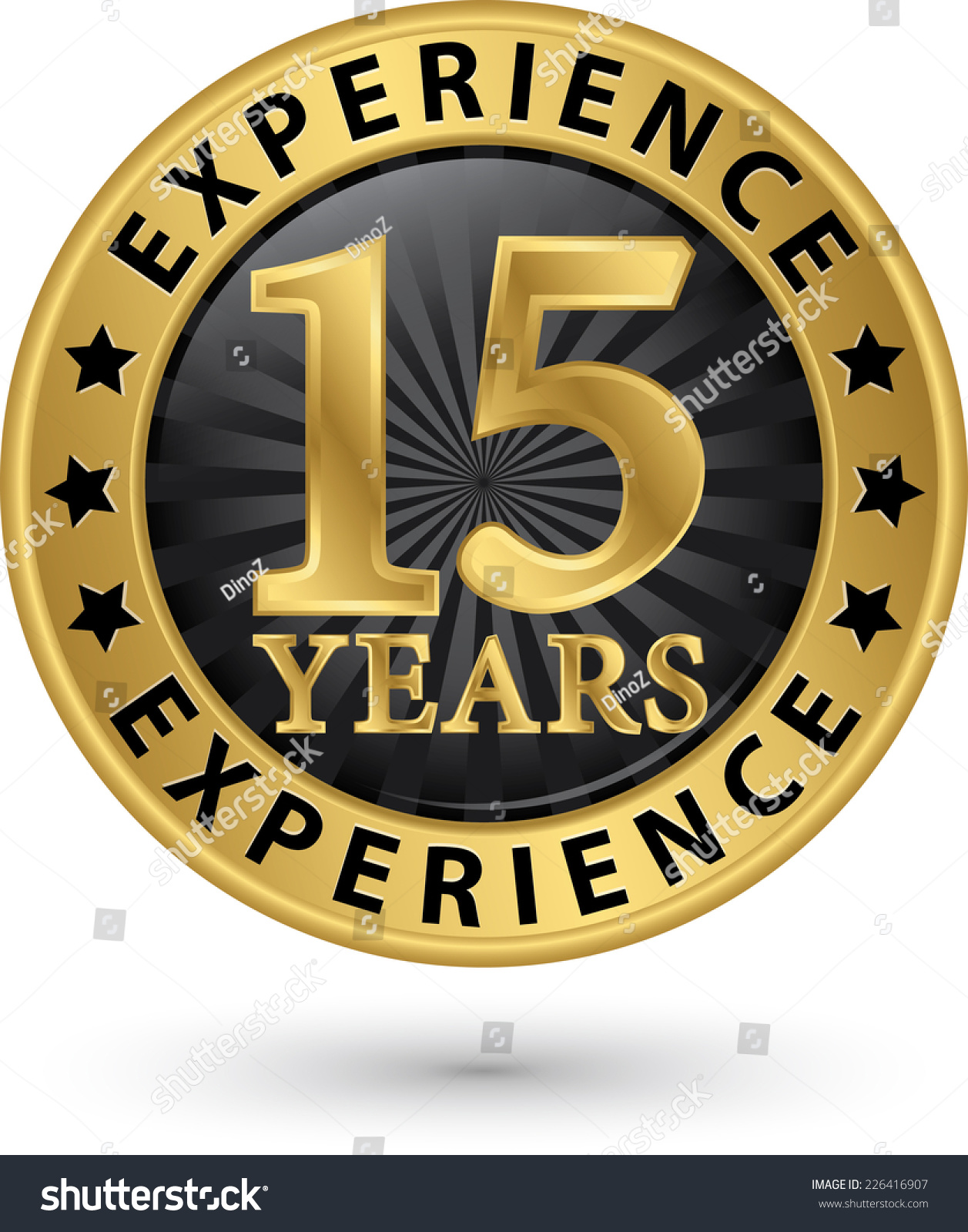 15 Years Experience Gold Label Vector Stock Vector (Royalty Free ...