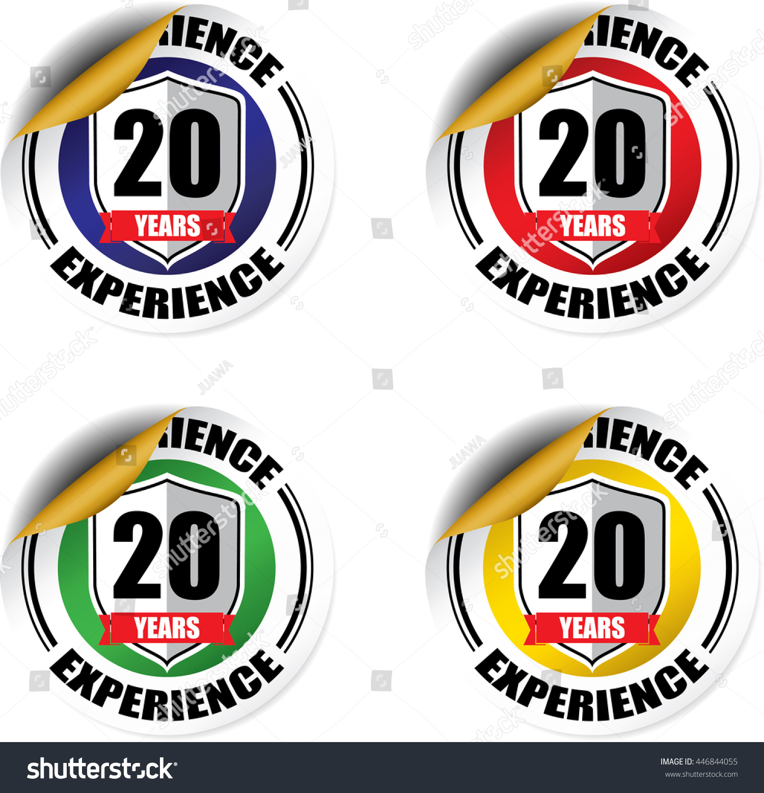 20 Years Experience Sticker Button Label Stock Vector (Royalty Free ...