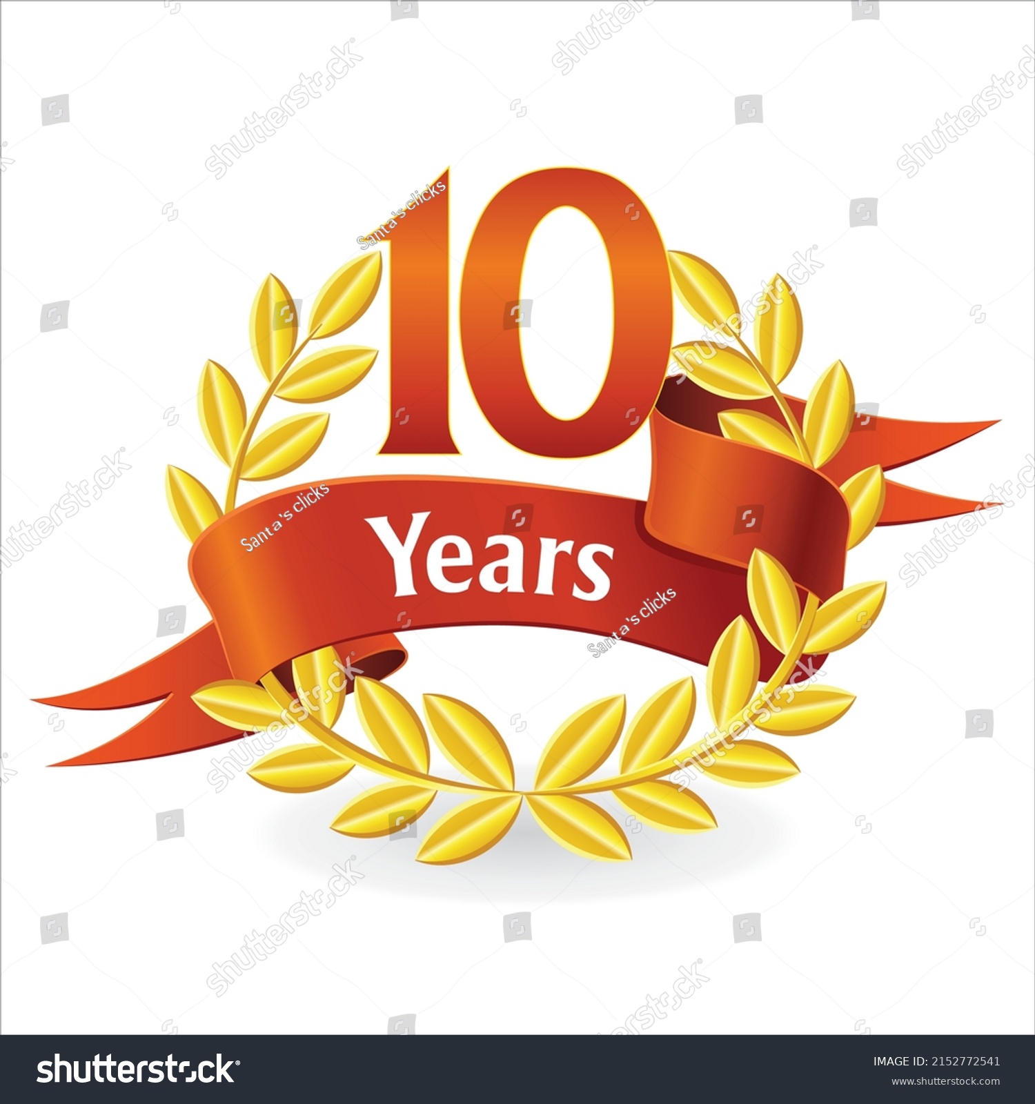 10 Years Logo Ribbon Vector Stock Vector (Royalty Free) 2152772541 ...
