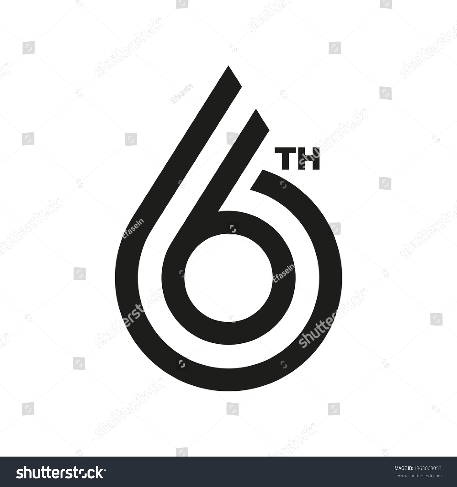 66 Years Monogram Logo Design Vector Stock Vector (Royalty Free) 1863068053