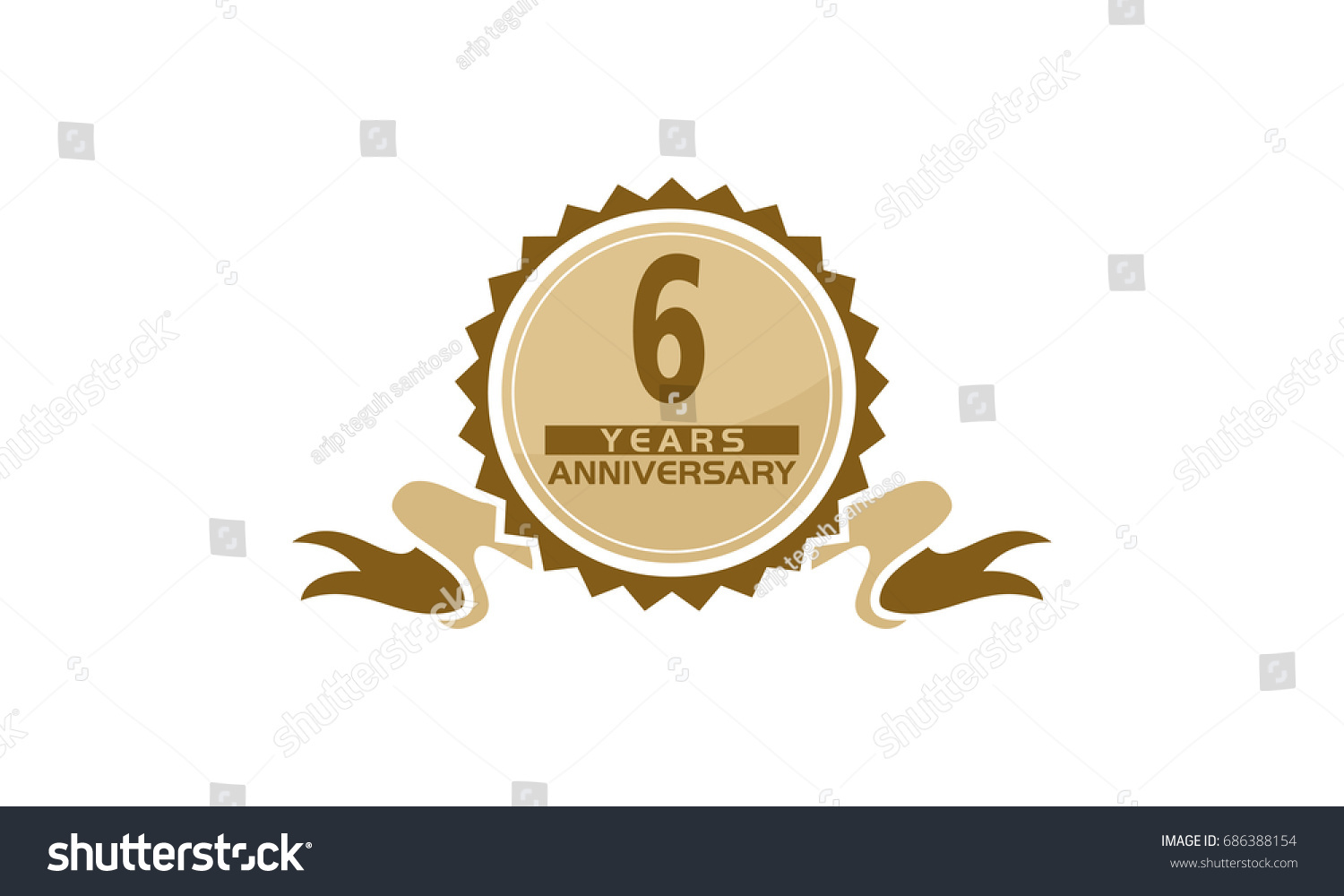 6 Years Ribbon Anniversary Stock Vector (Royalty Free) 686388154 ...