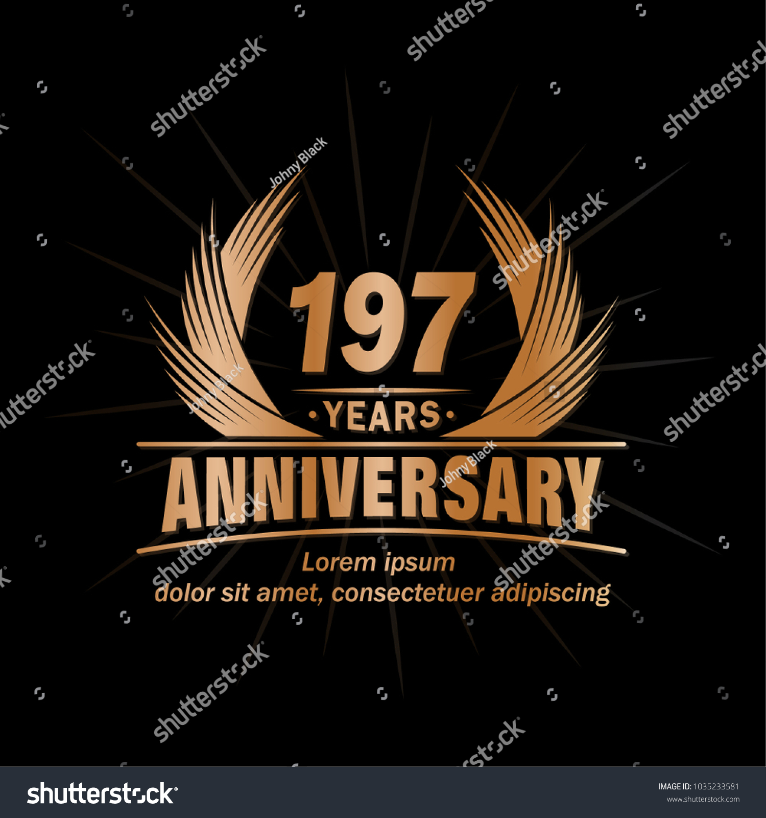 197 Years Vector Illustration Template: vector de stock (libre de ...