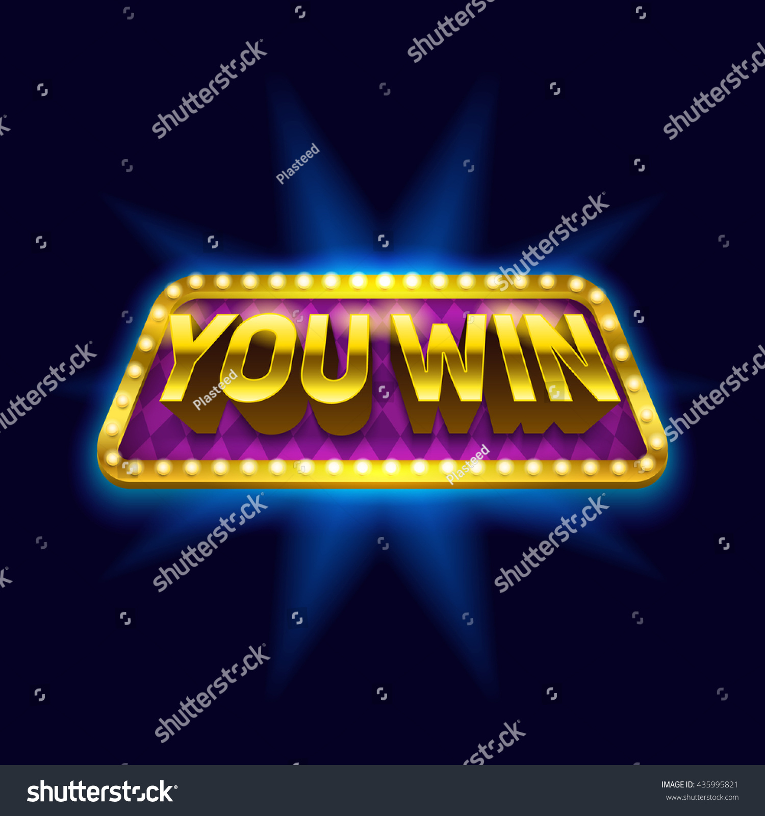 You Win Banner Design Vector Illustration Stock Vector (Royalty Free ...