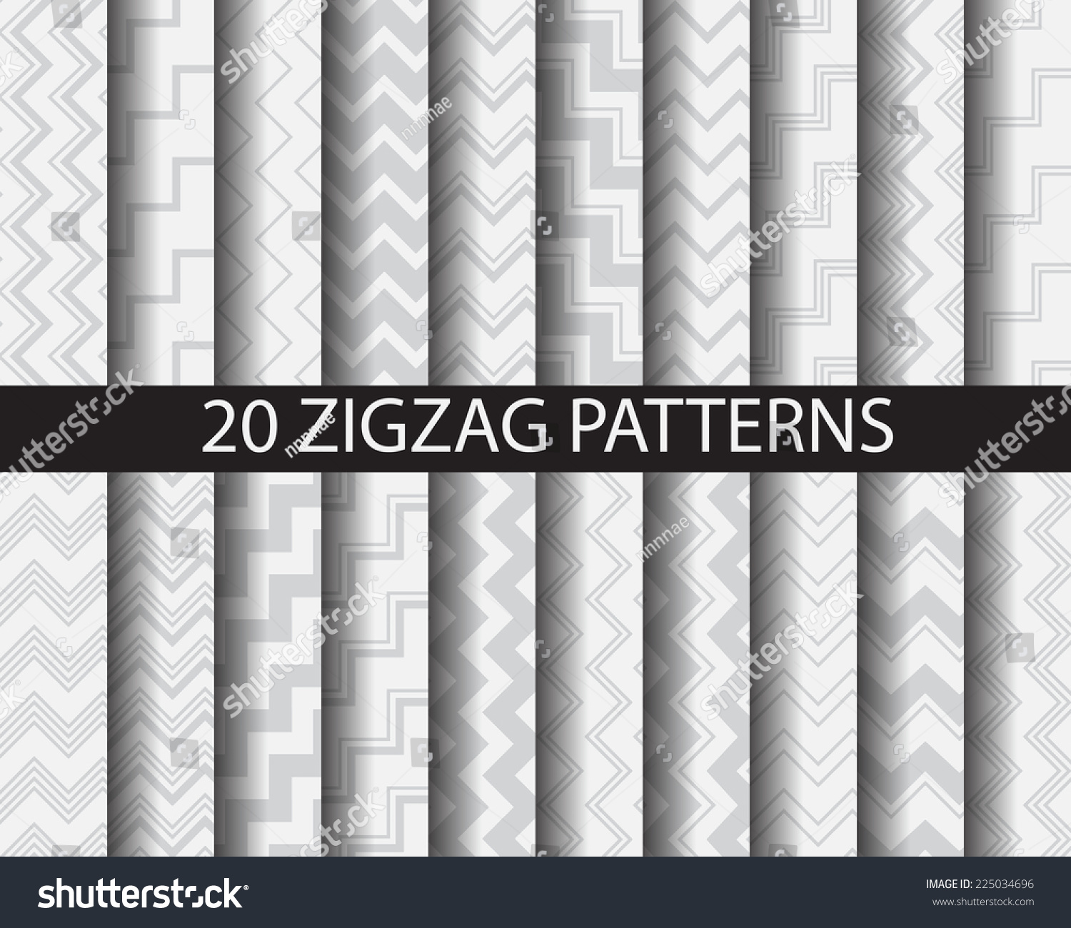 20 Zigzag Seamless Patterns Vector Textures Stock Vector (Royalty Free ...