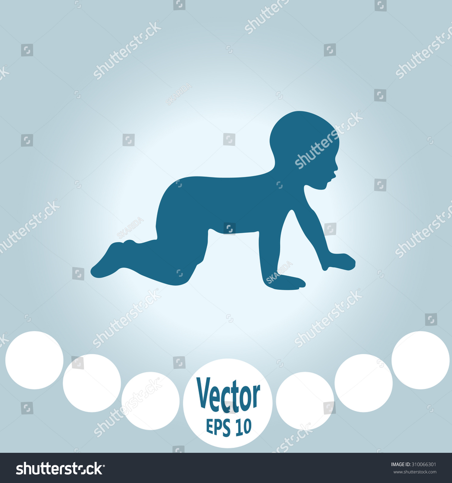 Baby Crawling Silhouette Vector Stock Vector (Royalty Free) 310066301 ...