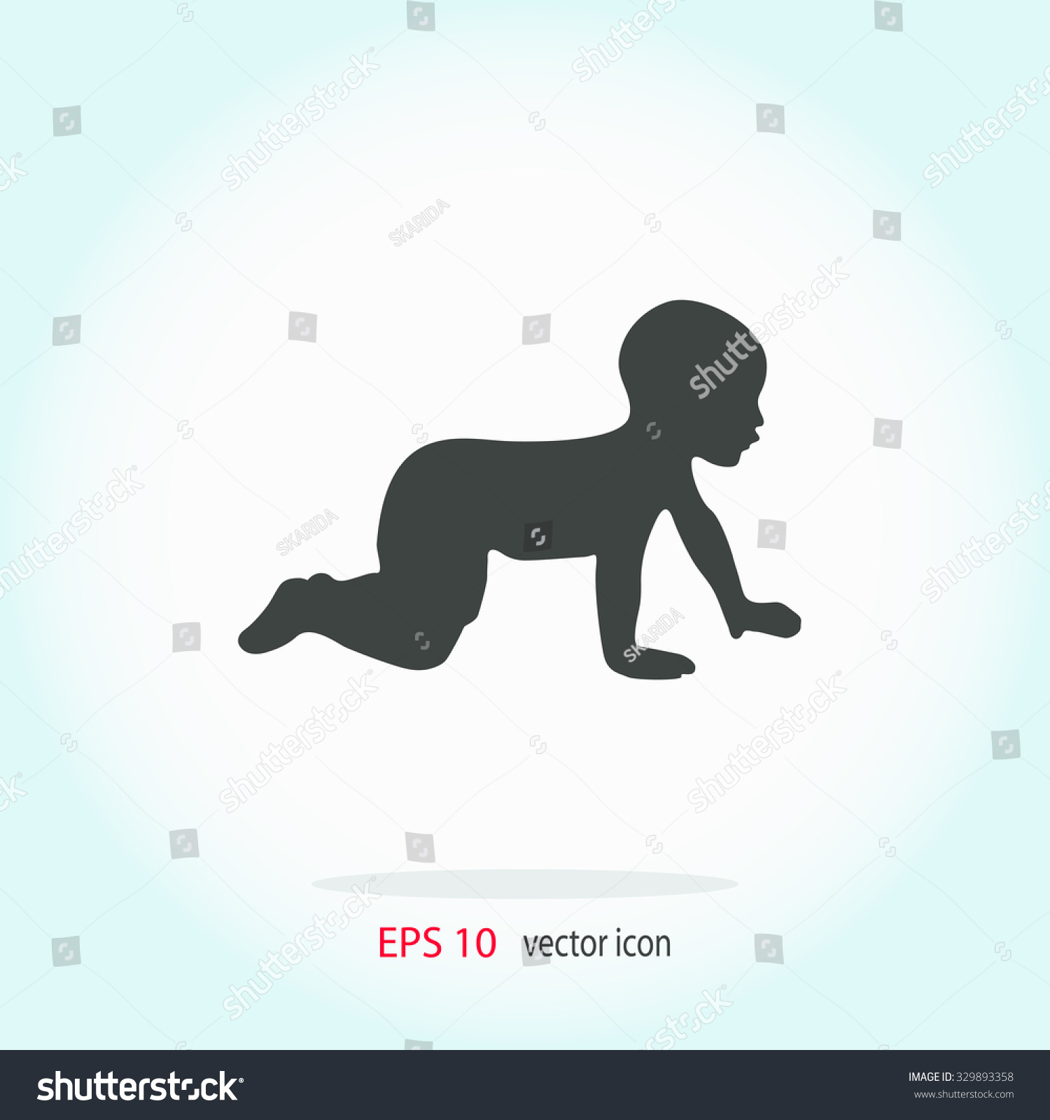 Baby Crawling Silhouette Vector Stock Vector (Royalty Free) 329893358