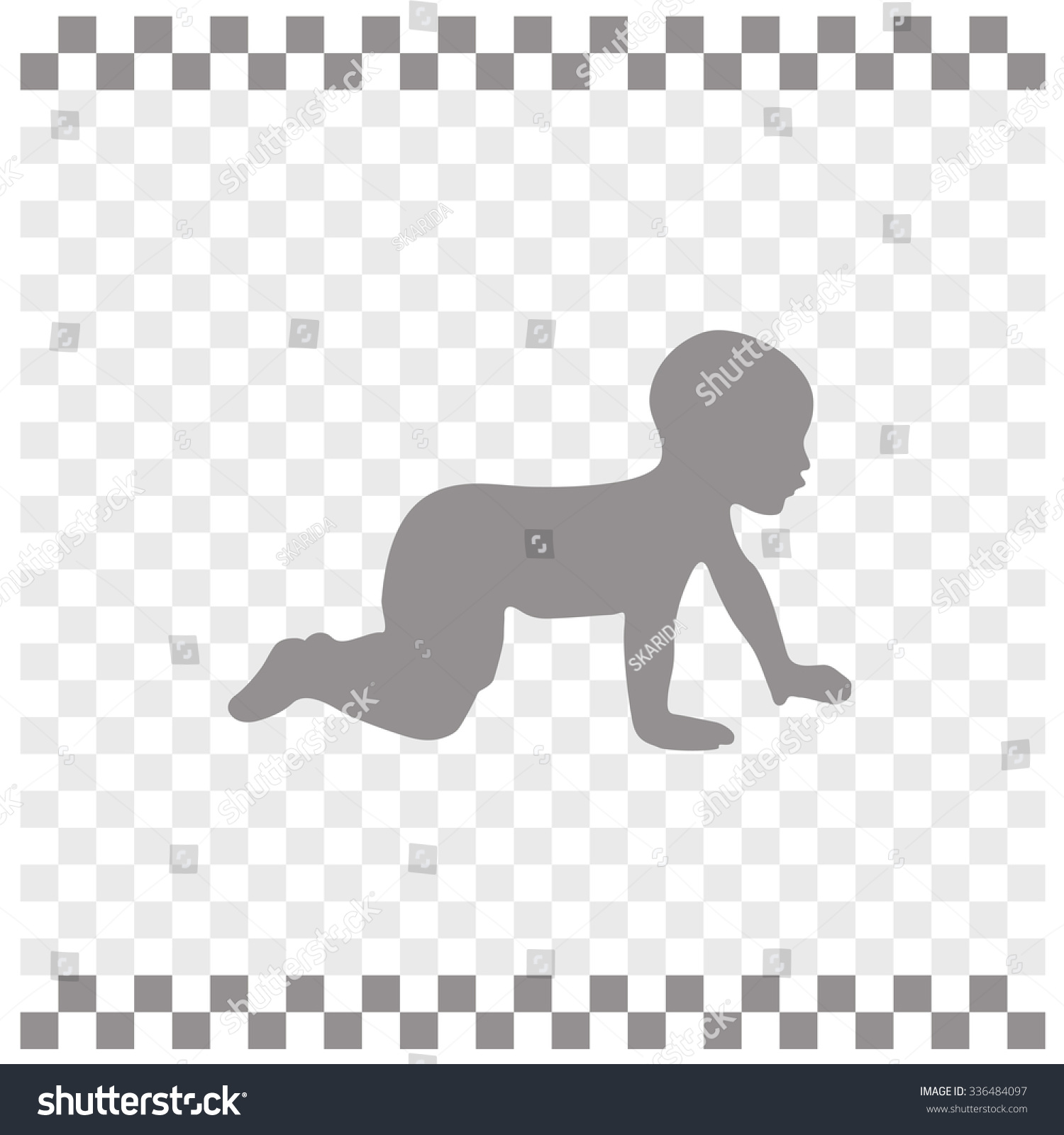 Baby Crawling Silhouette Vector Stock Vector (Royalty Free) 336484097 ...