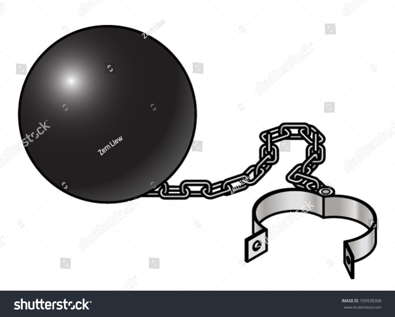 A Ball And Chain. Stock Vector 109938368 : Shutterstock