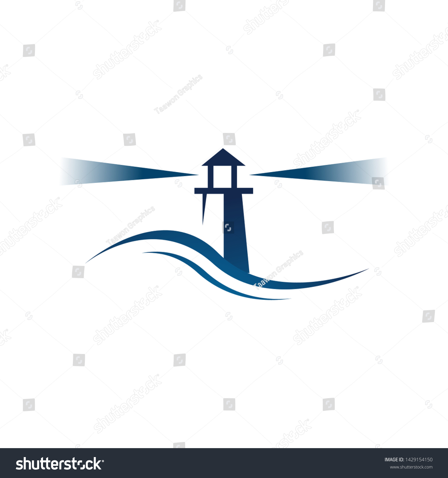 Beacon Lighthouse Logo Design Stock Vector (Royalty Free) 1429154150 ...