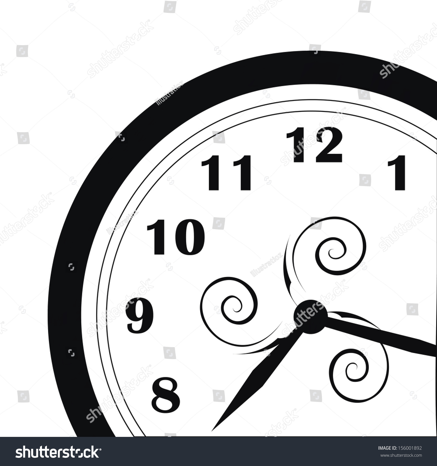 Big Black Clock Designed Pattern Center Stock Vector (Royalty Free ...