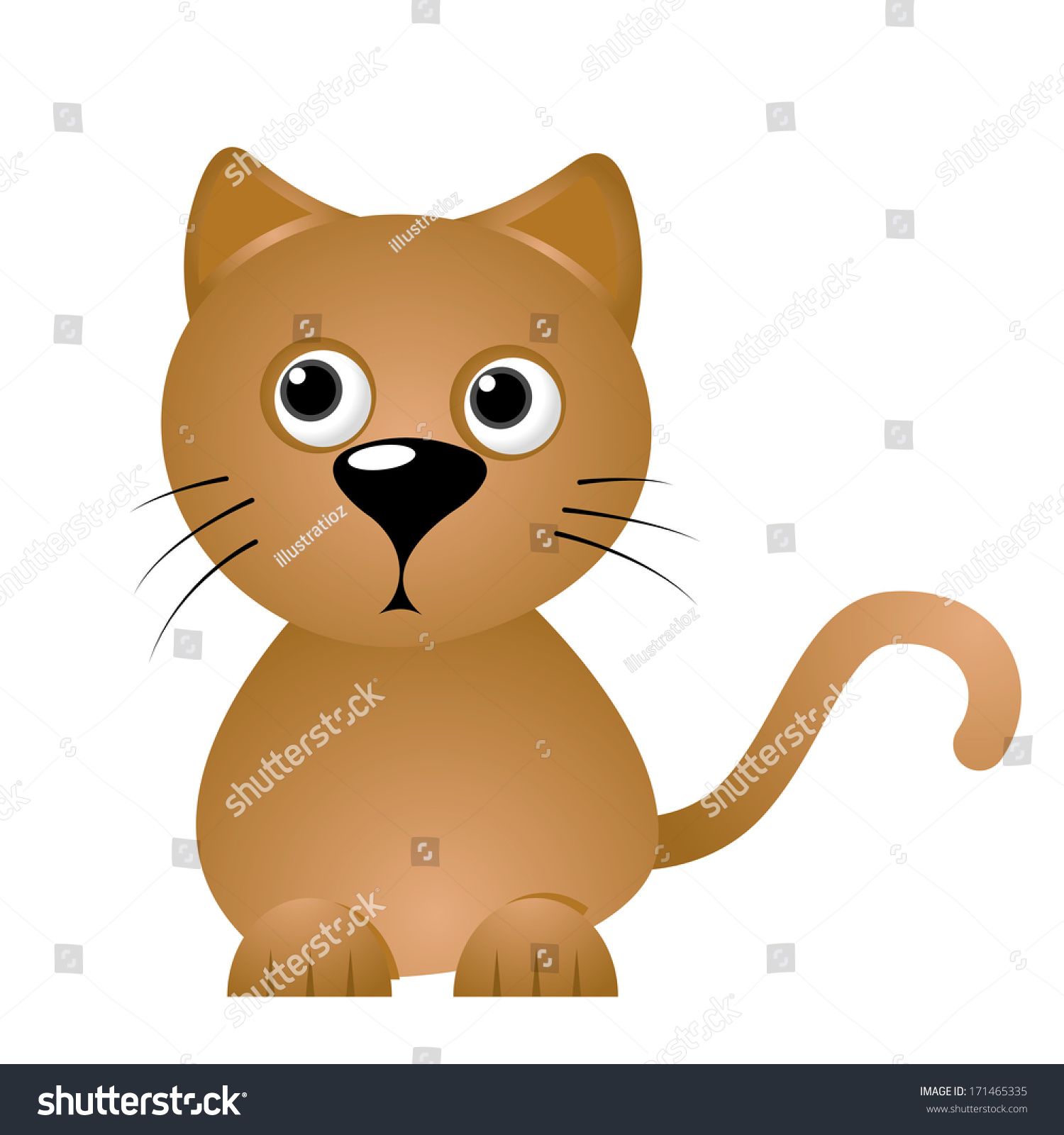 Big Brown Cat White Background Stock Vector (Royalty Free) 171465335