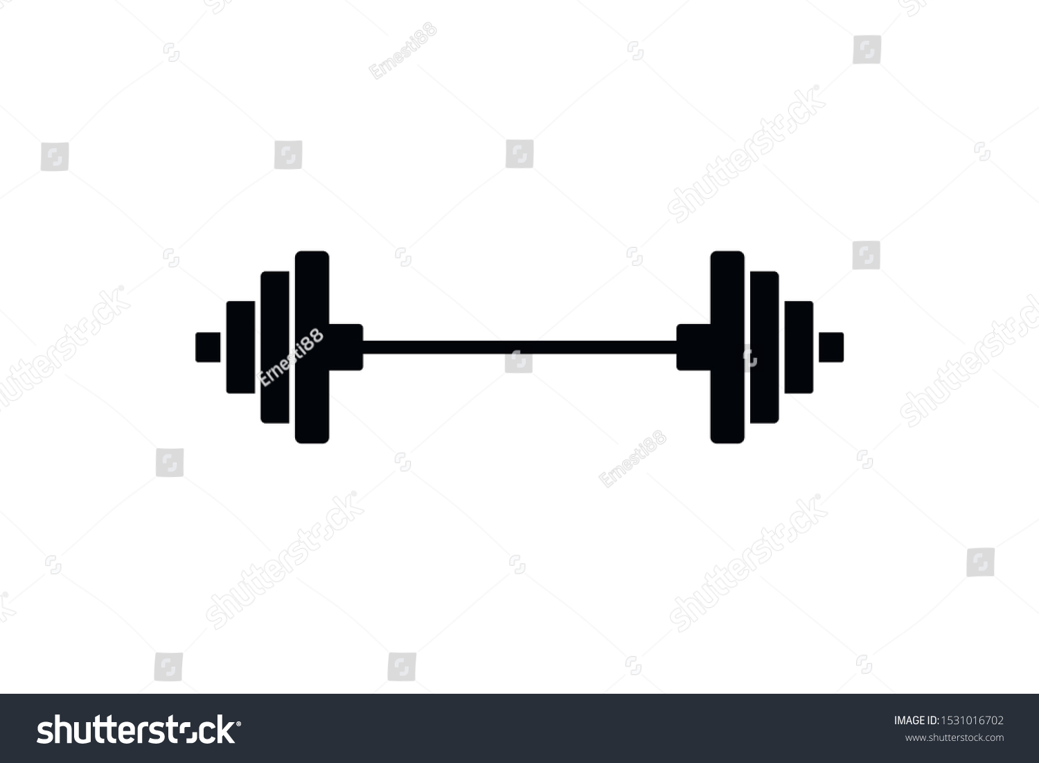 Black Barbell Vector Silhouette: vector de stock (libre de regalías ...