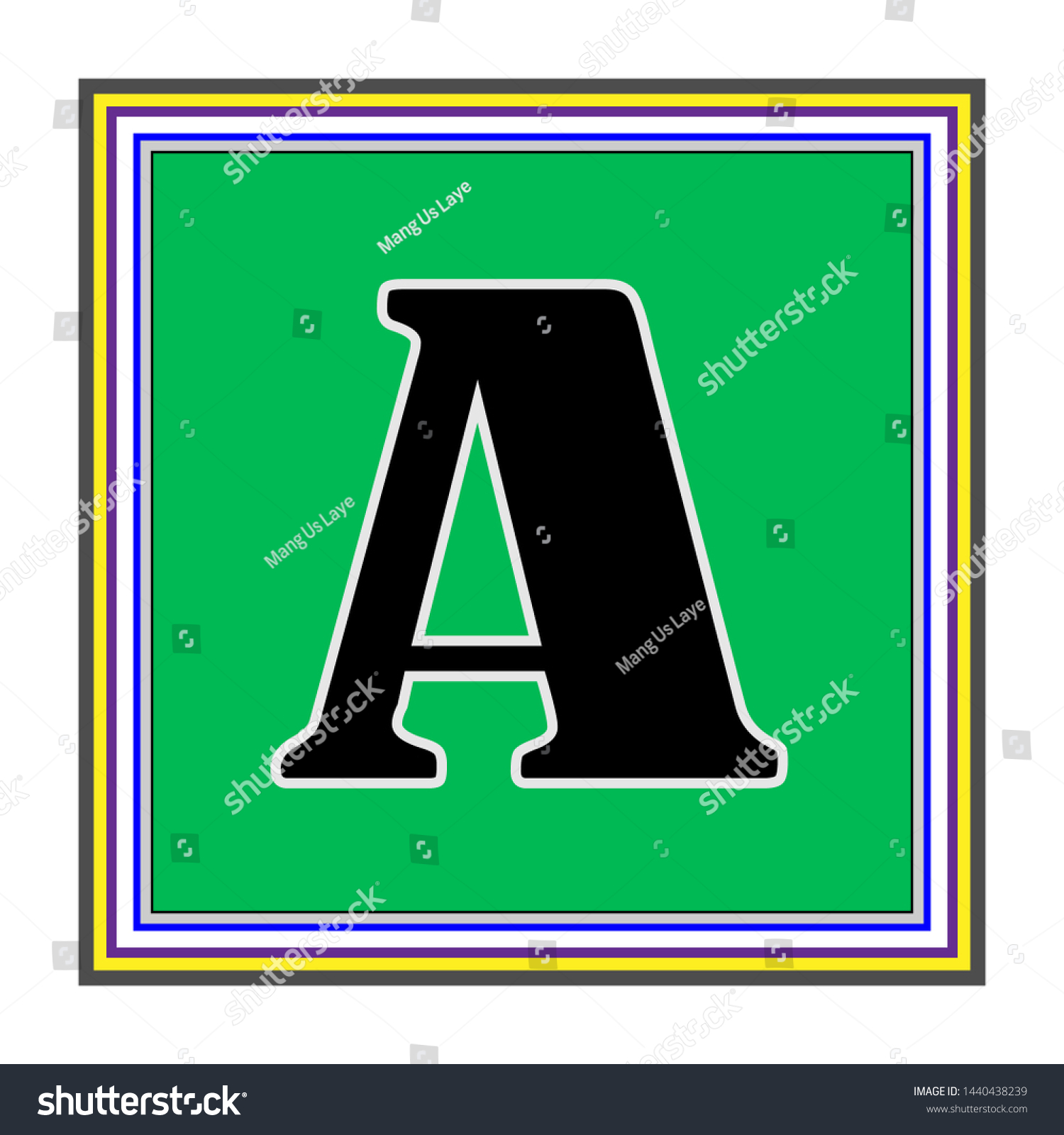 Black Letter Green Background Vector Stock Vector (Royalty Free) 1440438239
