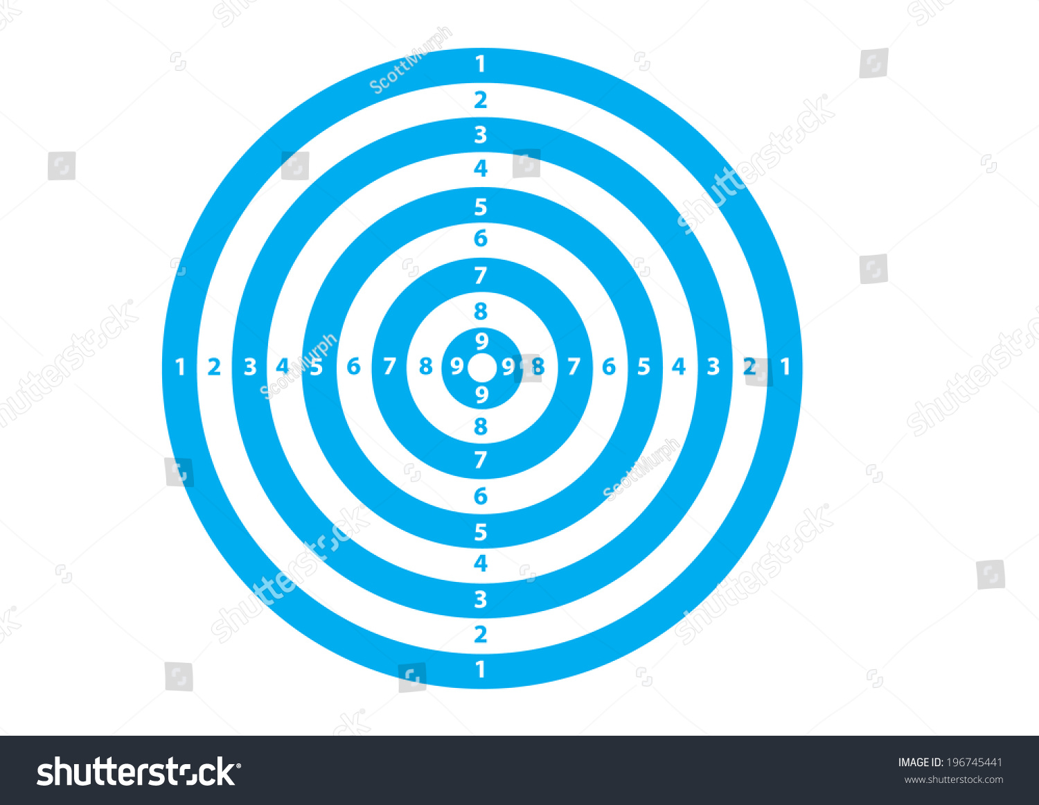 Blue White Target Vector Stock Vector (Royalty Free) 196745441 ...