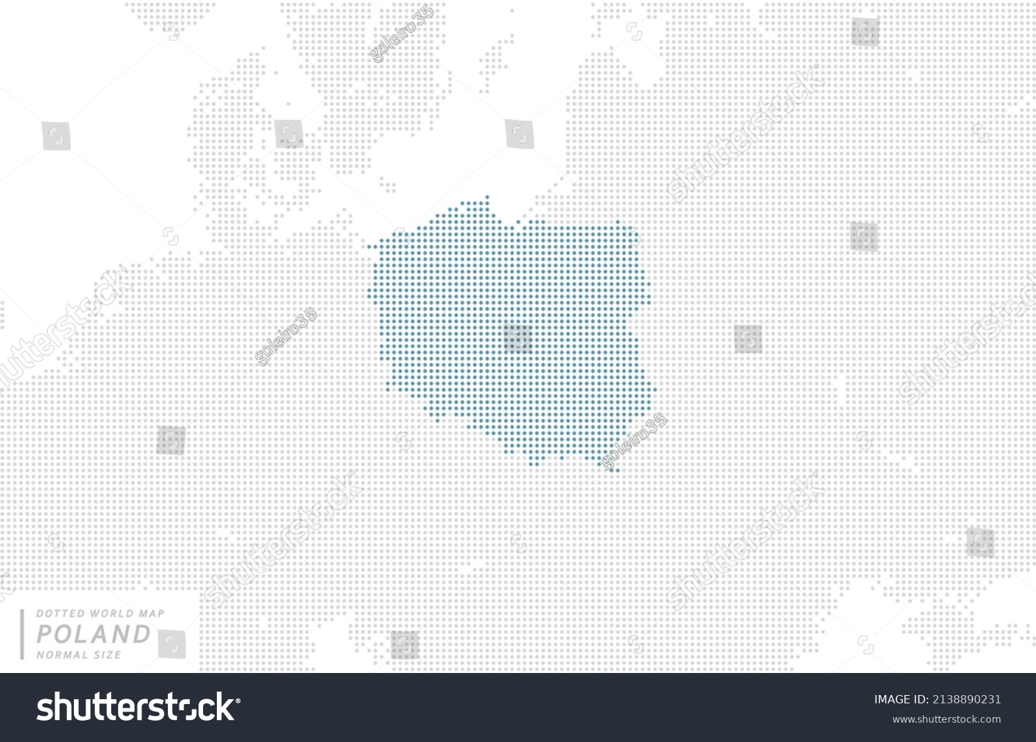 Blue Dot Map Centered On Poland Stock Vector (Royalty Free) 2138890231 ...