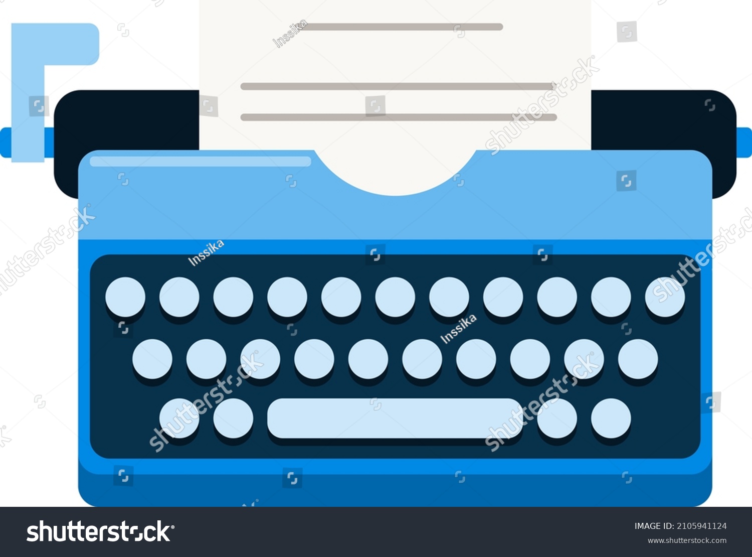 Blue Typewriter Vector Illustration Stock Vector (Royalty Free ...