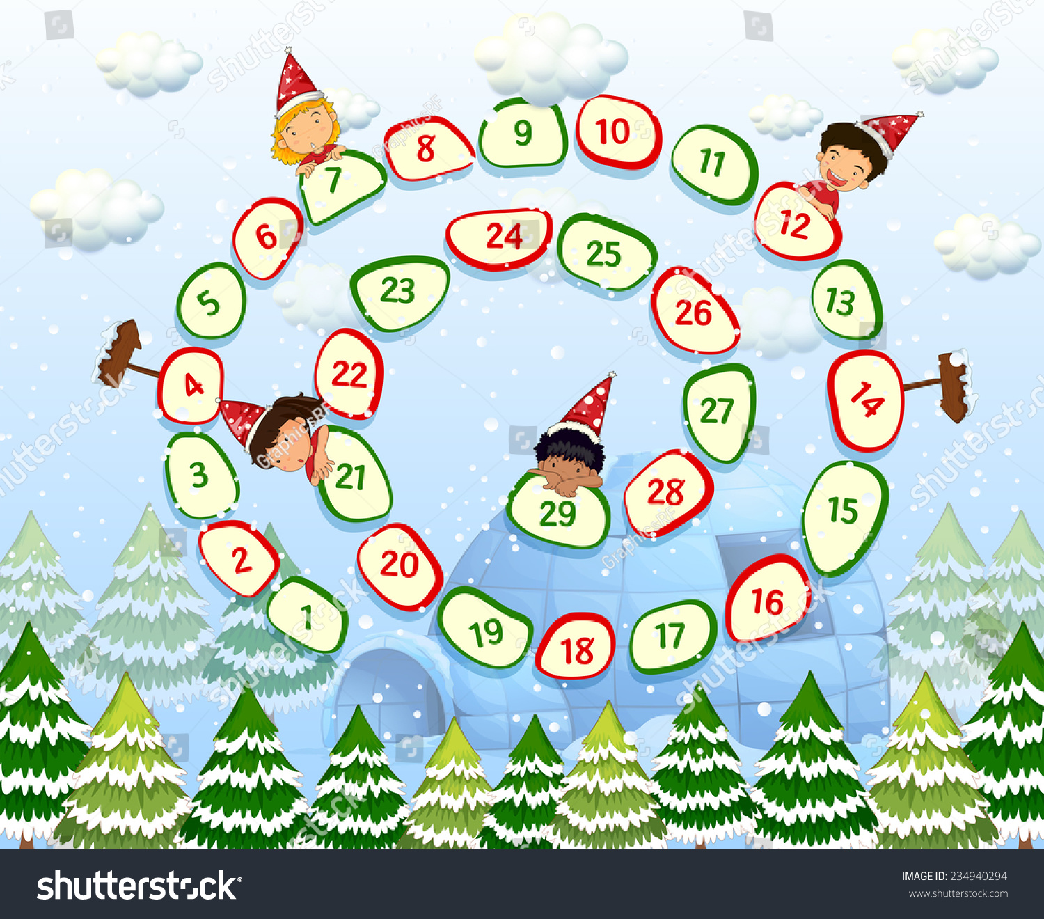 Boardgame Numbers Stock Vector (Royalty Free) 234940294 | Shutterstock
