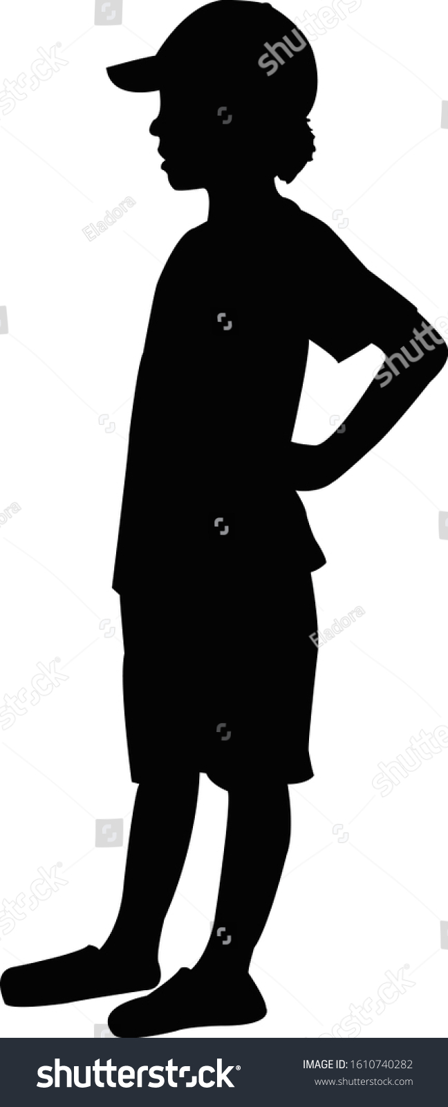 Boy Body Silhouette Vector Stock Vector (Royalty Free) 1610740282 ...