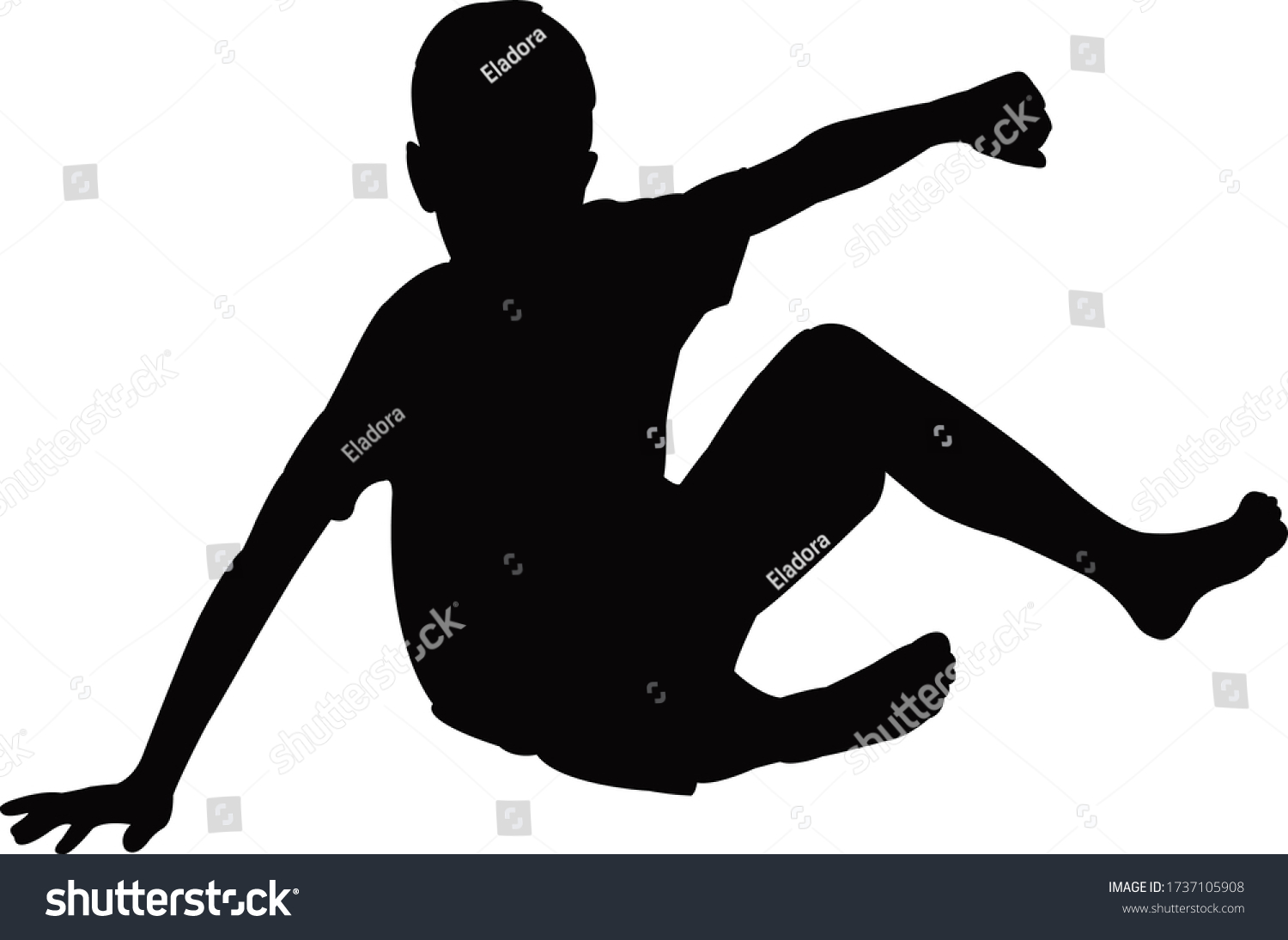 Boy Body Silhouette Vector Stock Vector (Royalty Free) 1737105908