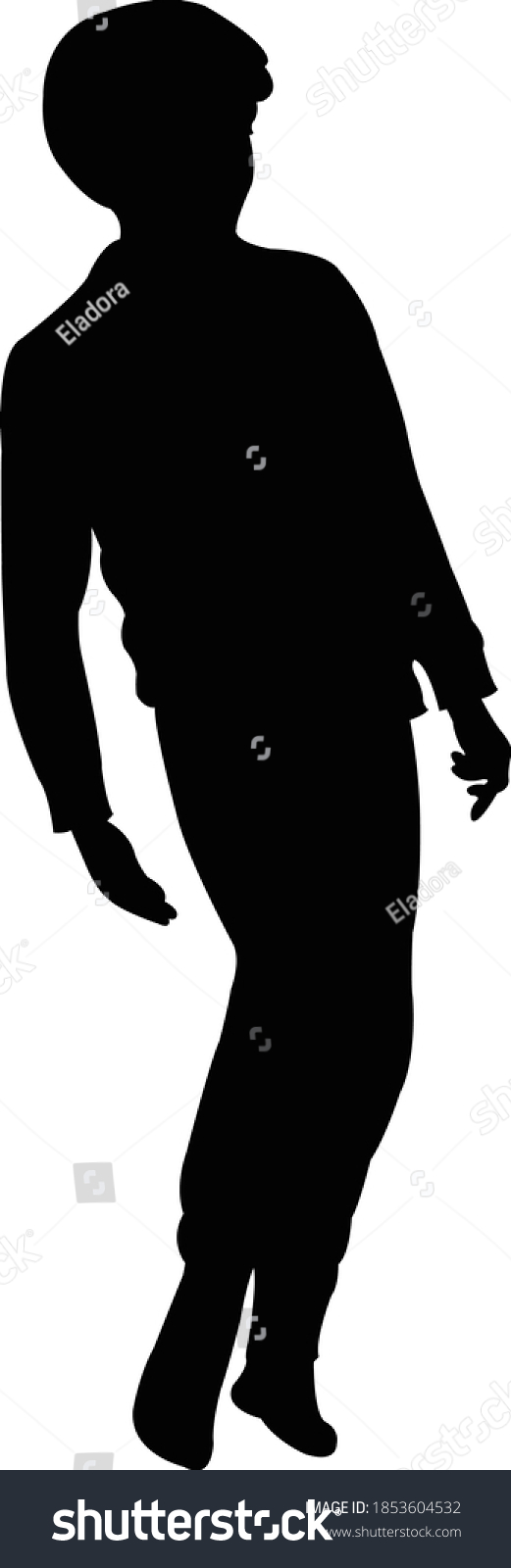Boy Body Silhouette Vector Stock Vector (Royalty Free) 1853604532 ...