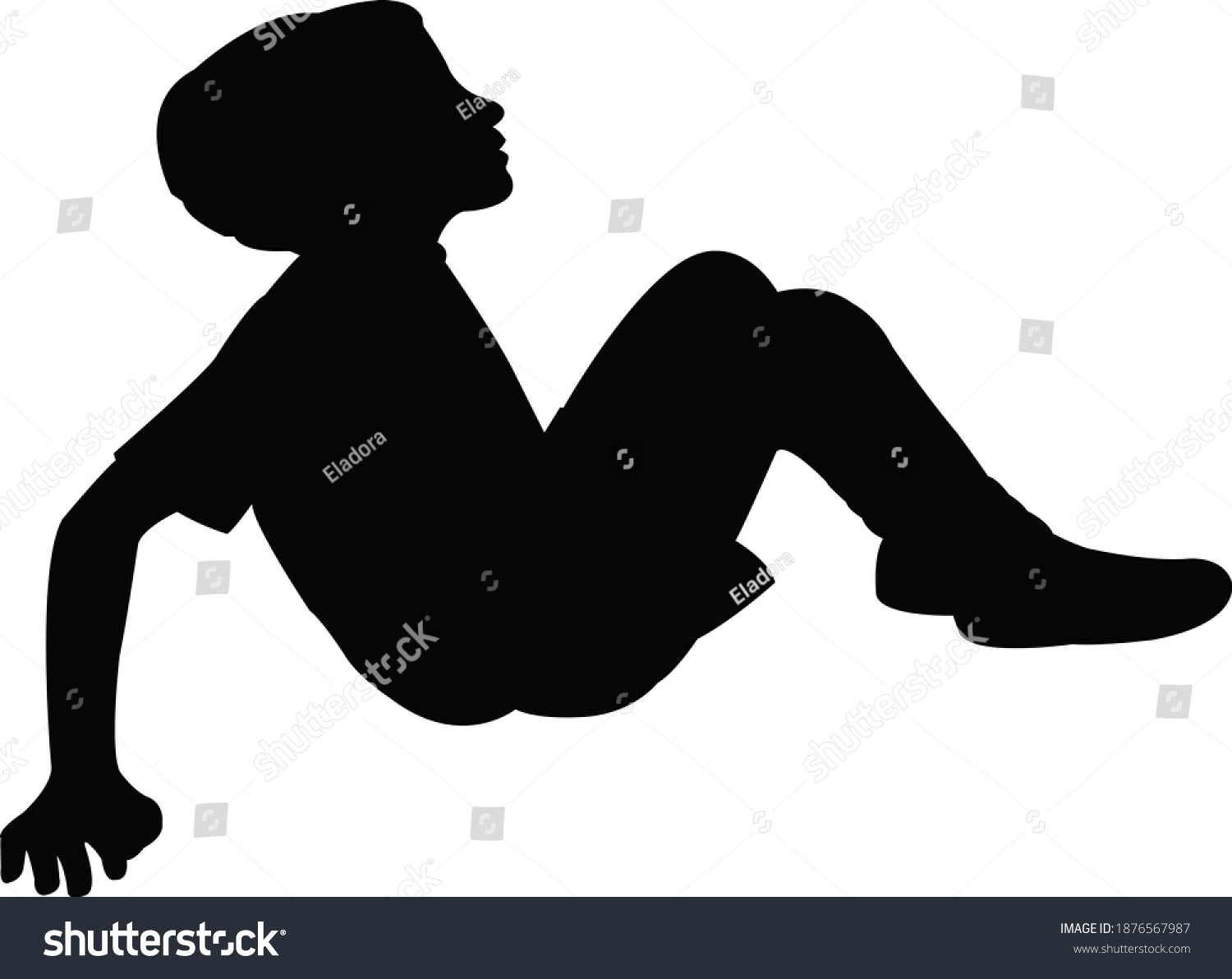 Boy Body Silhouette Vector Stock Vector (Royalty Free) 1876567987