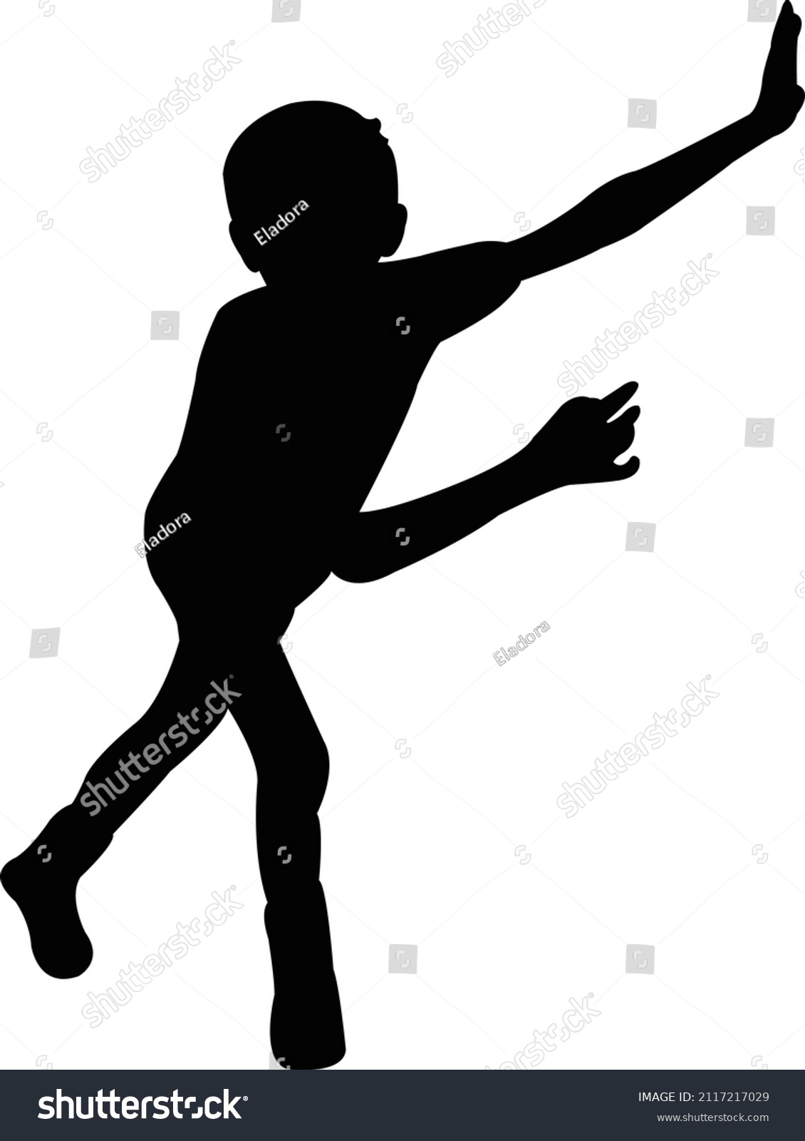 Boy Body Silhouette Vector Stock Vector (Royalty Free) 2117217029