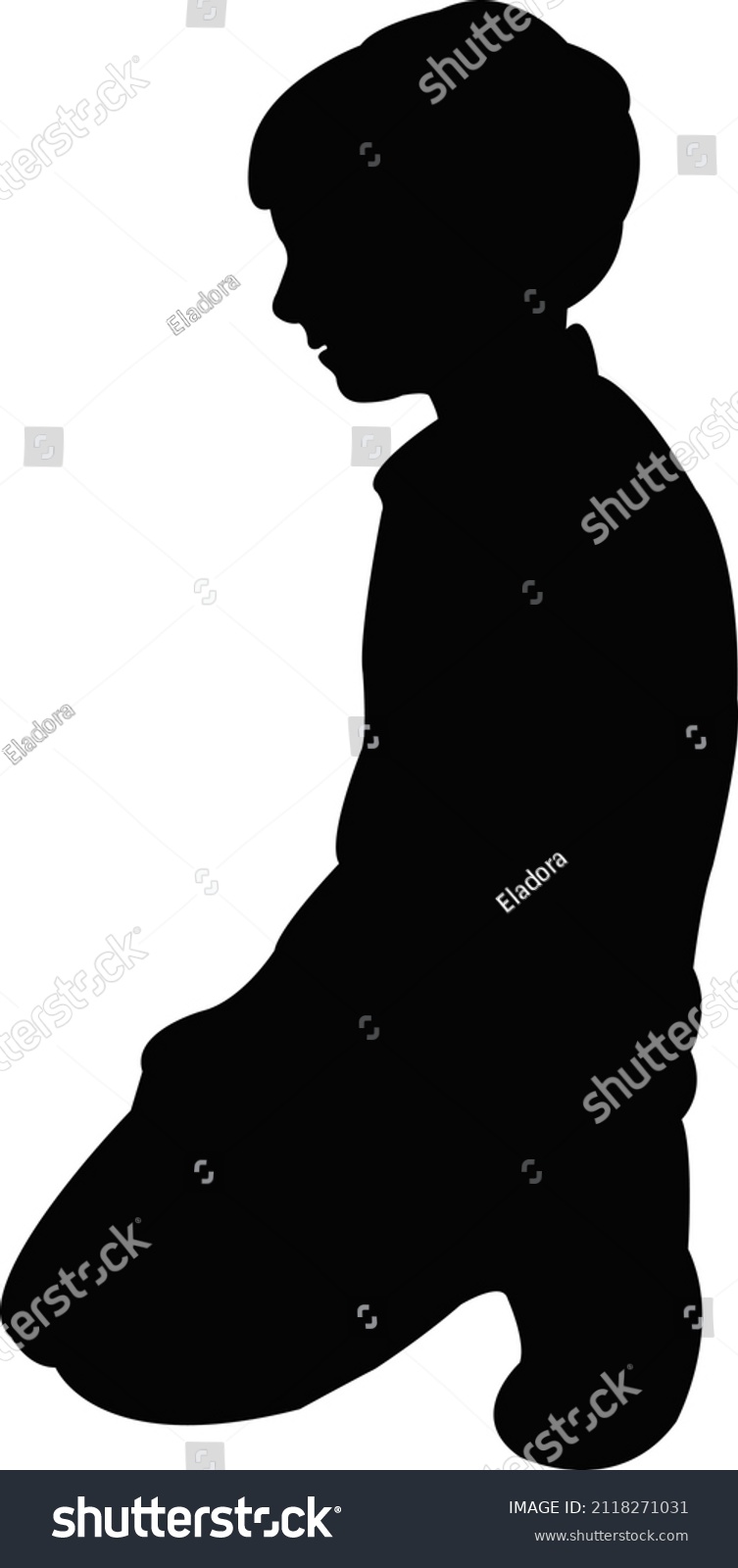 Boy Body Silhouette Vector Stock Vector (Royalty Free) 2118271031