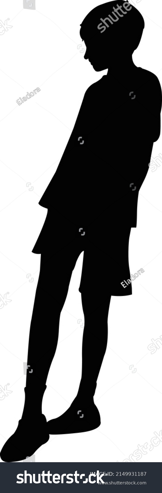 Boy Body Silhouette Vector Stock Vector (Royalty Free) 2149931187 ...