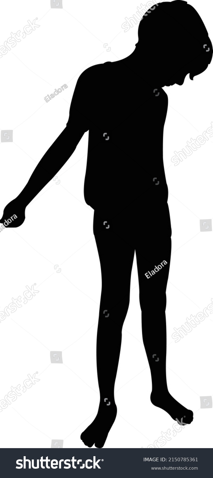 Boy Body Silhouette Vector Stock Vector (Royalty Free) 2150785361 ...