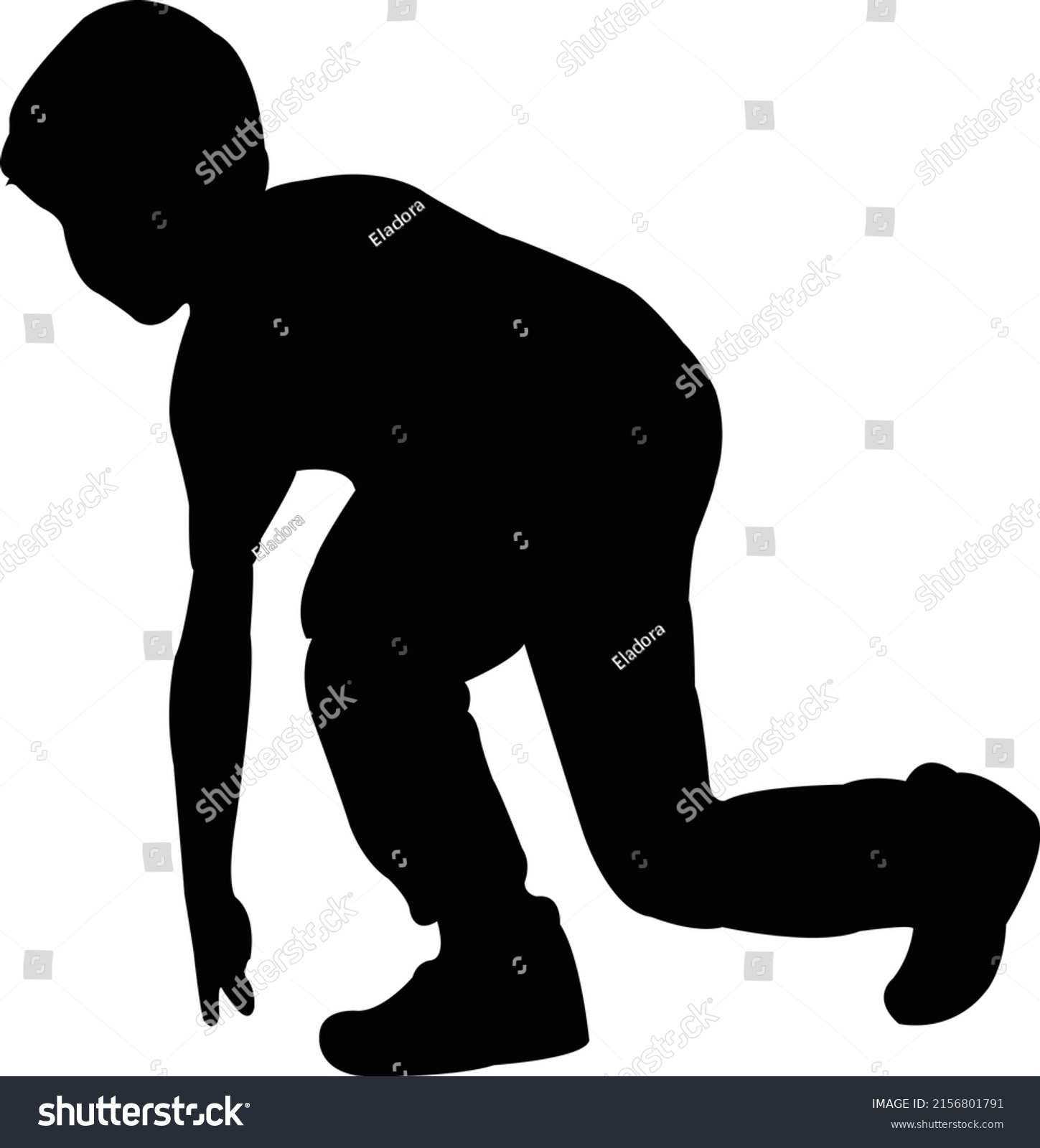 Boy Body Silhouette Vector Stock Vector (Royalty Free) 2156801791 ...
