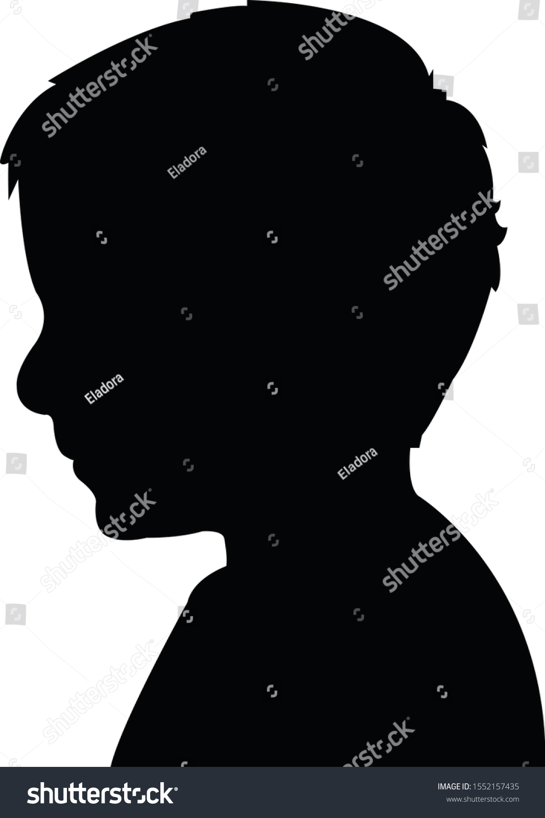 Boy Head Silhouette Vector: เวกเตอร์สต็อก (ปลอดค่าลิขสิทธิ์) 1552157435