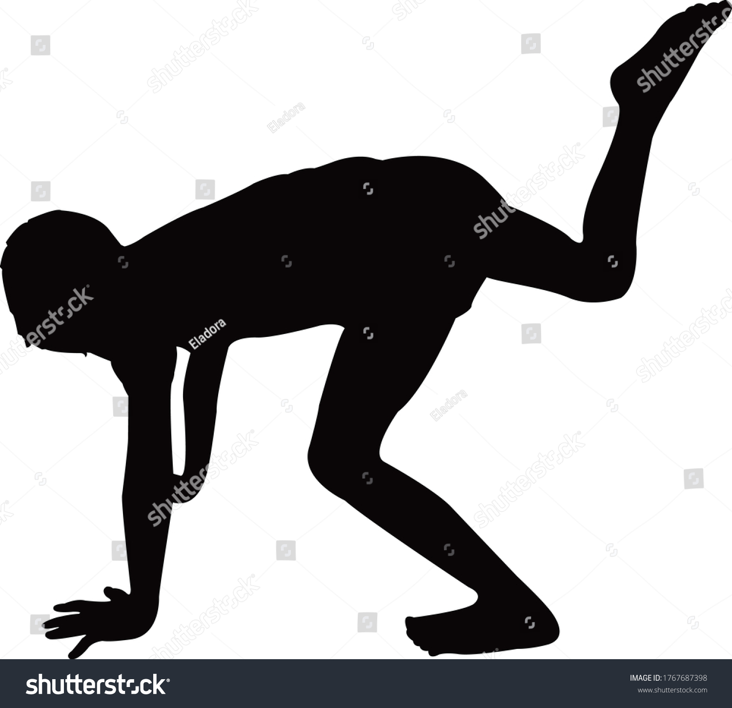 Boy Jumping Body Silhouette Vector Stock Vector (Royalty Free ...